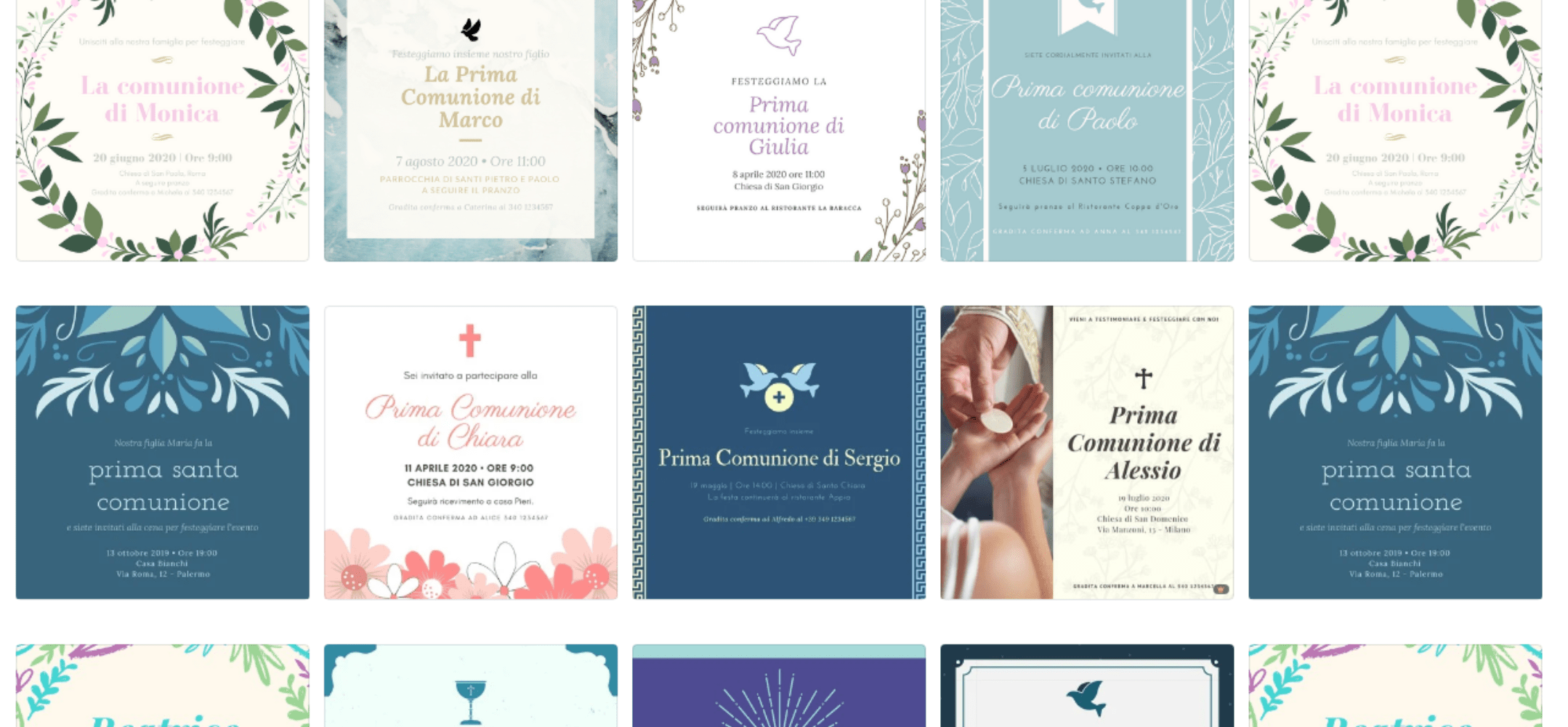 Crea inviti comunione eleganti e originali online | Canva