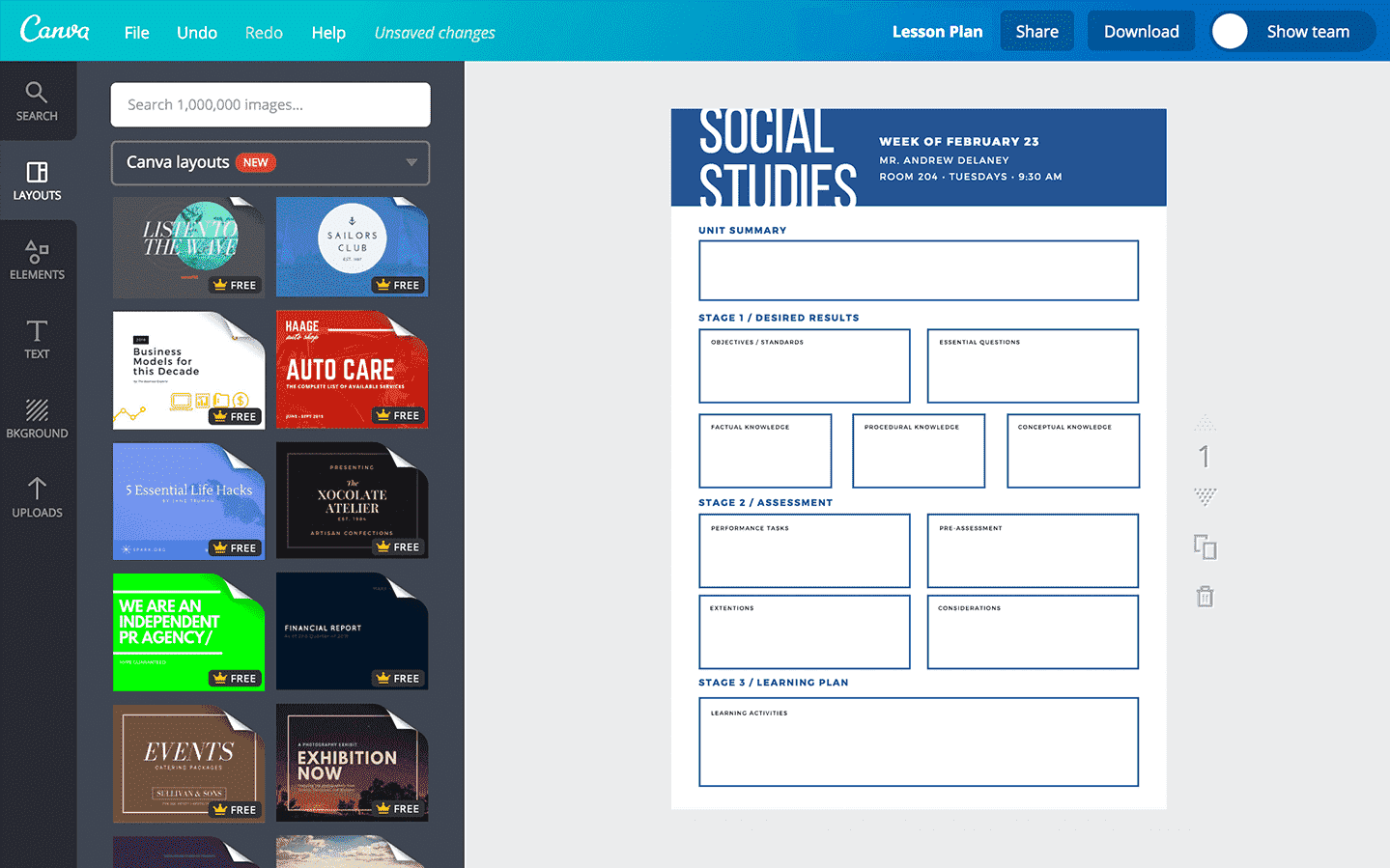 Gratis Online Social Studies Lesson Abonnement Maker | Canva