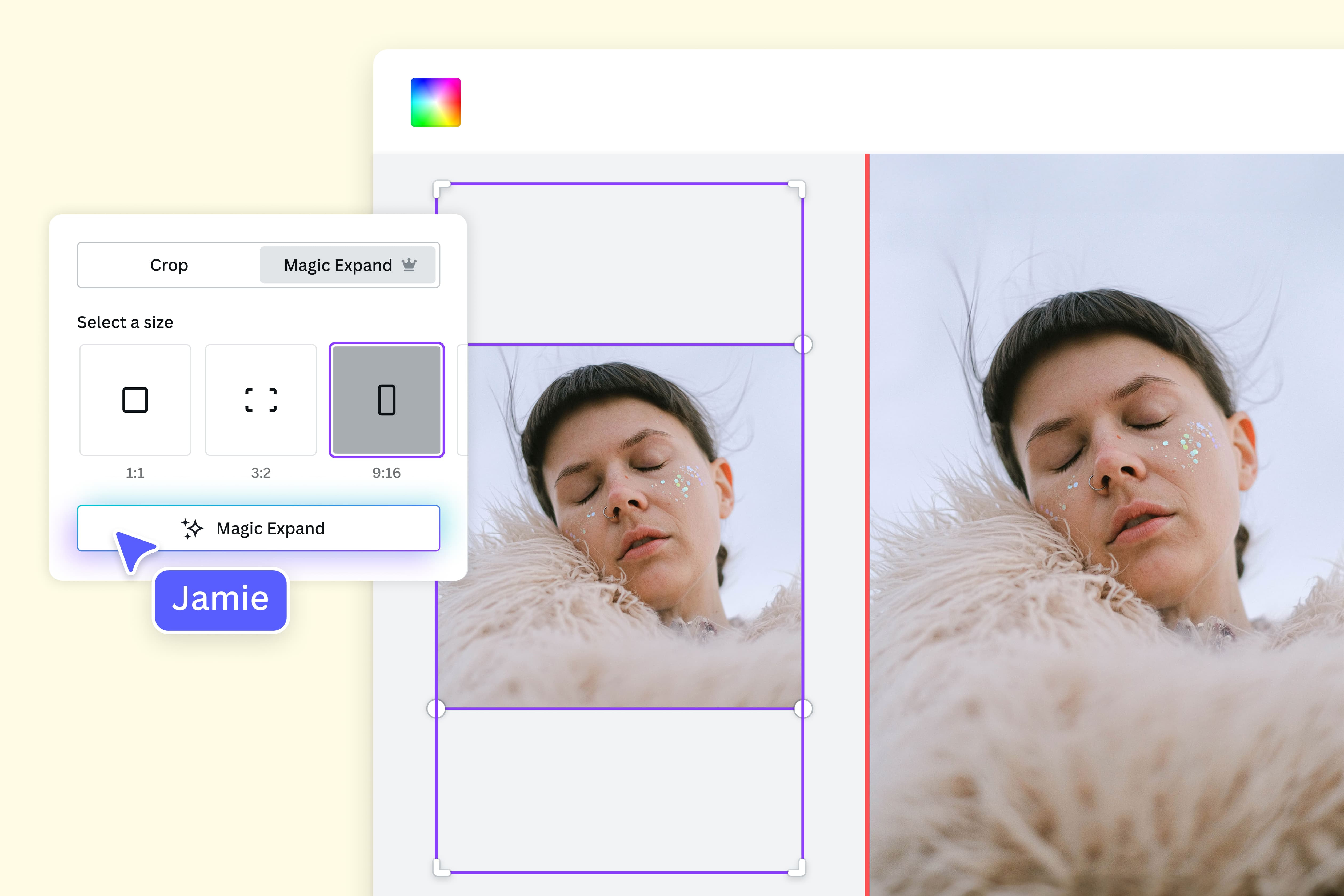 Mở rộng ảnh bằng AI Trực tuyến - Canva