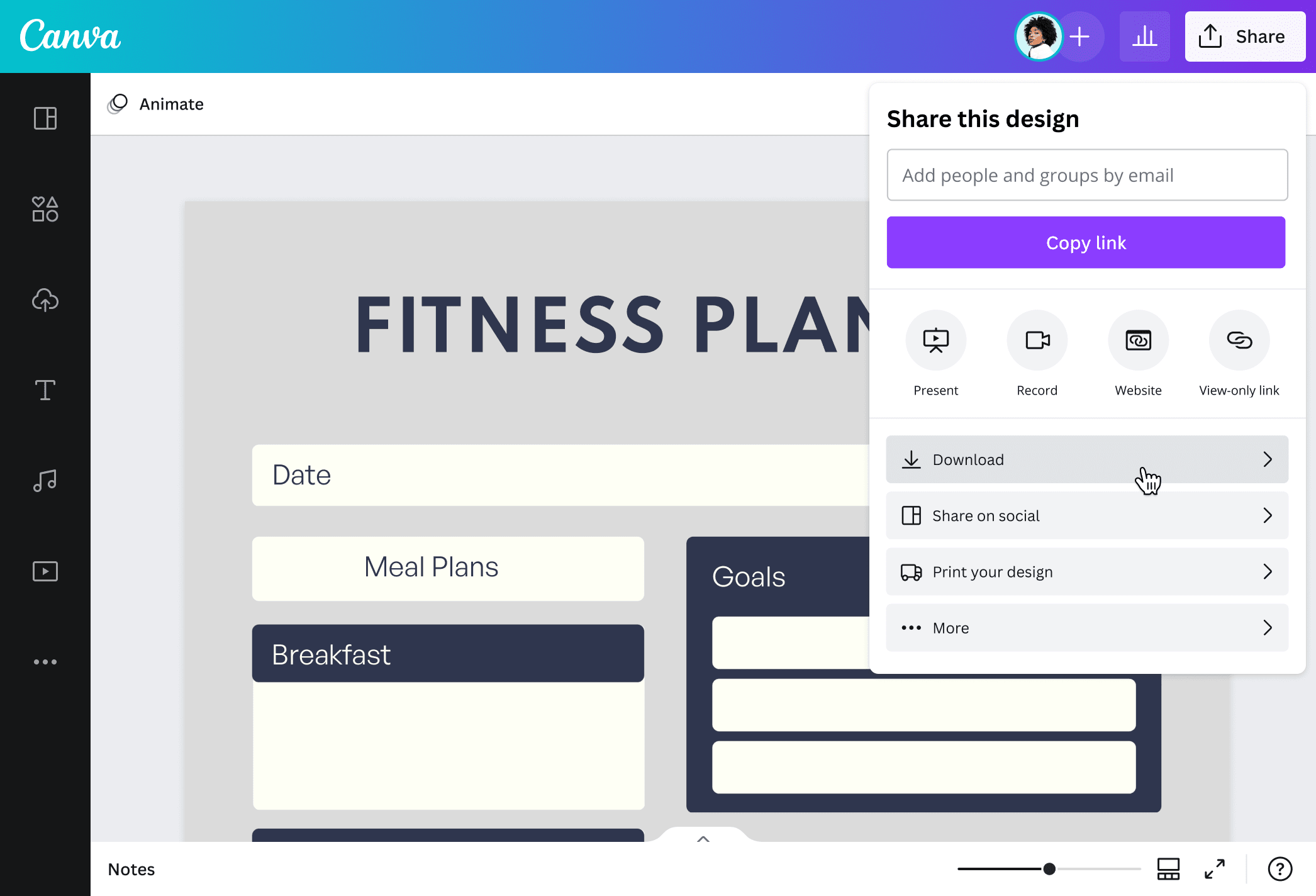 Crear plan de entrenamiento online gratis | Canva