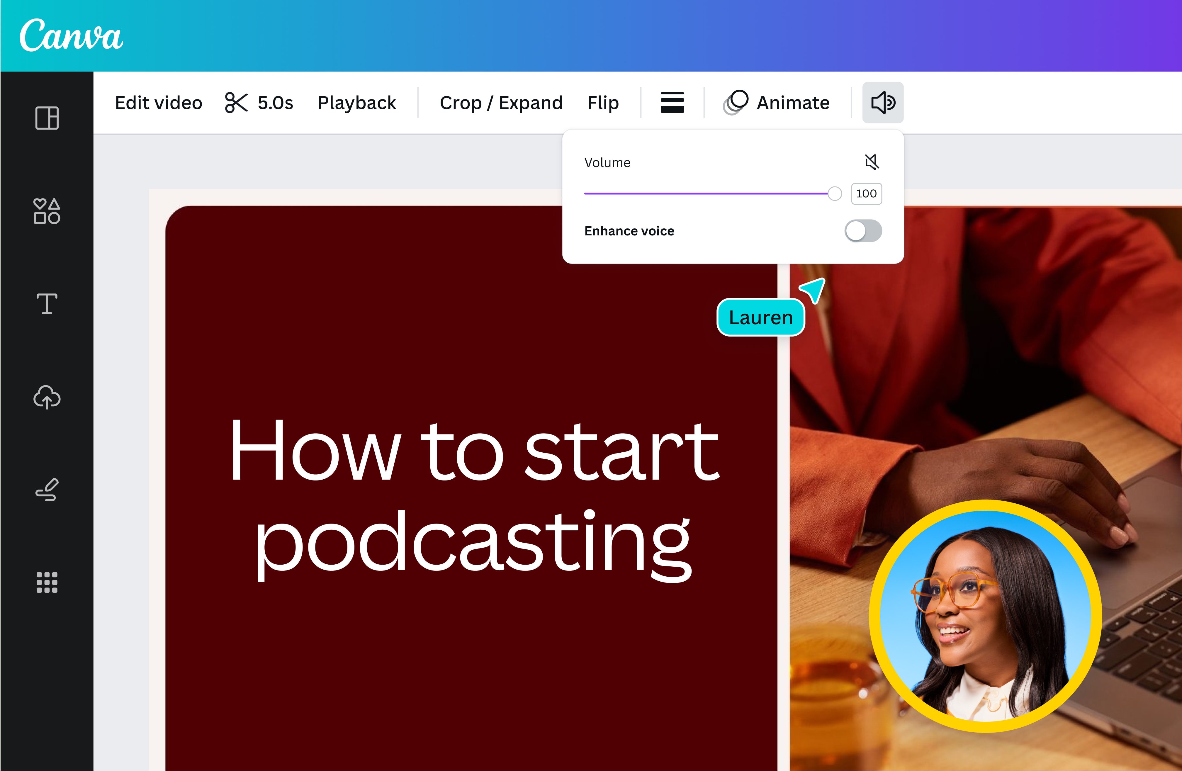 Potenciador de audio: mejora el sonido con IA | Canva