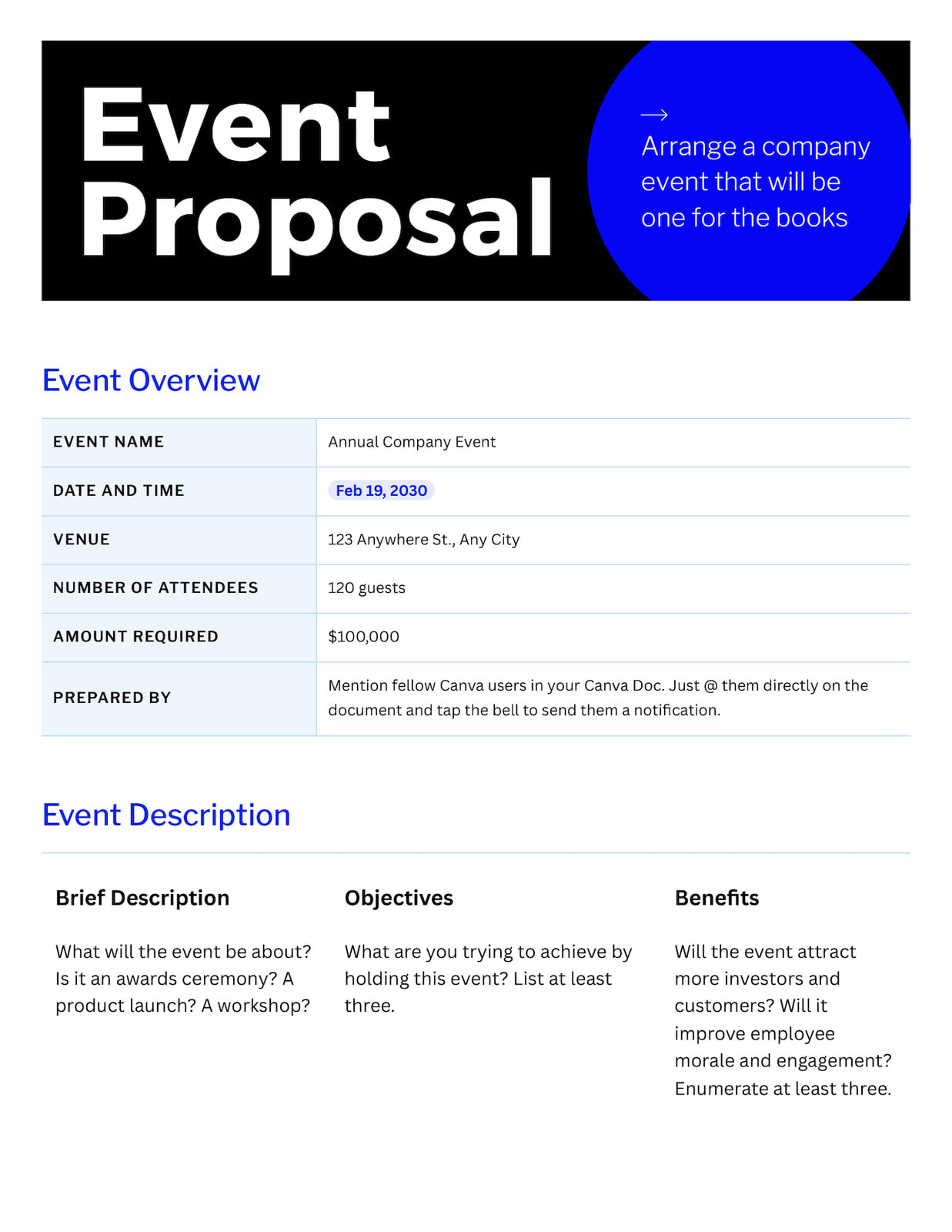 Free Event Proposal Maker - Create an Event Proposal | Canva