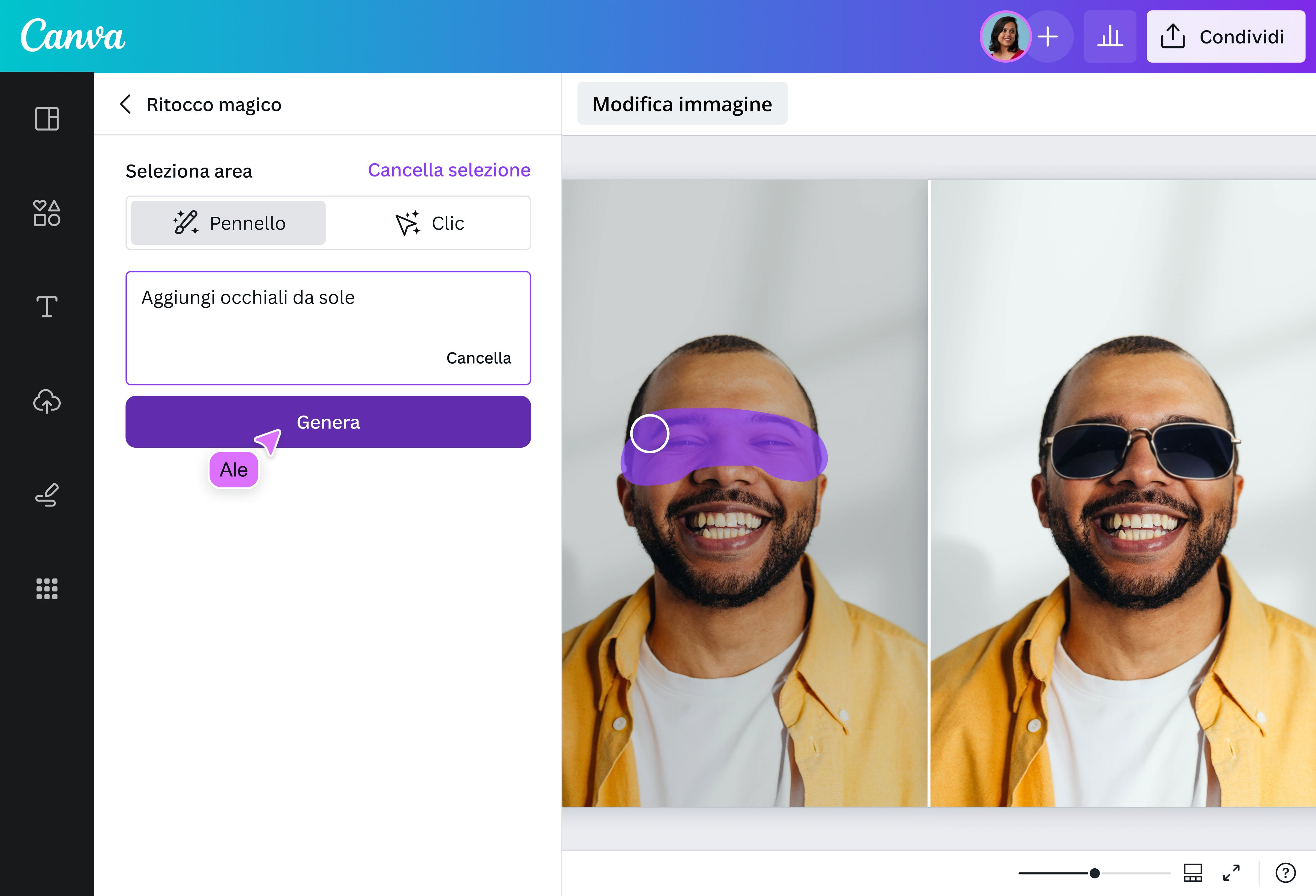 Editor Foto AI: modifica foto con intelligenza artificiale | Canva