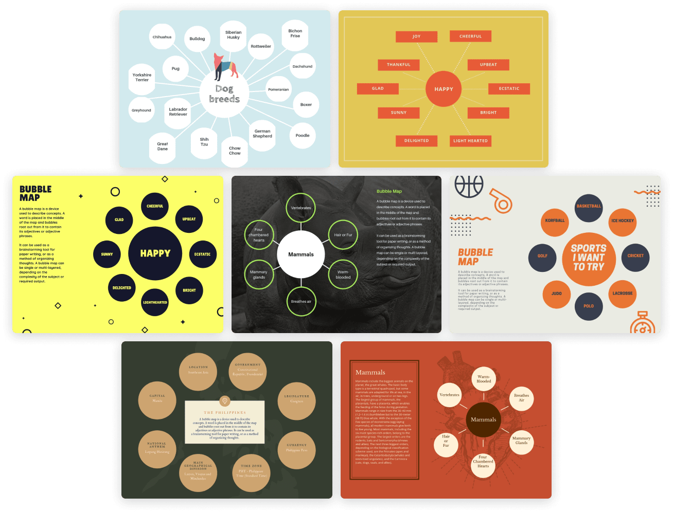 Crea mapas de burbujas personalizados gratis - Canva