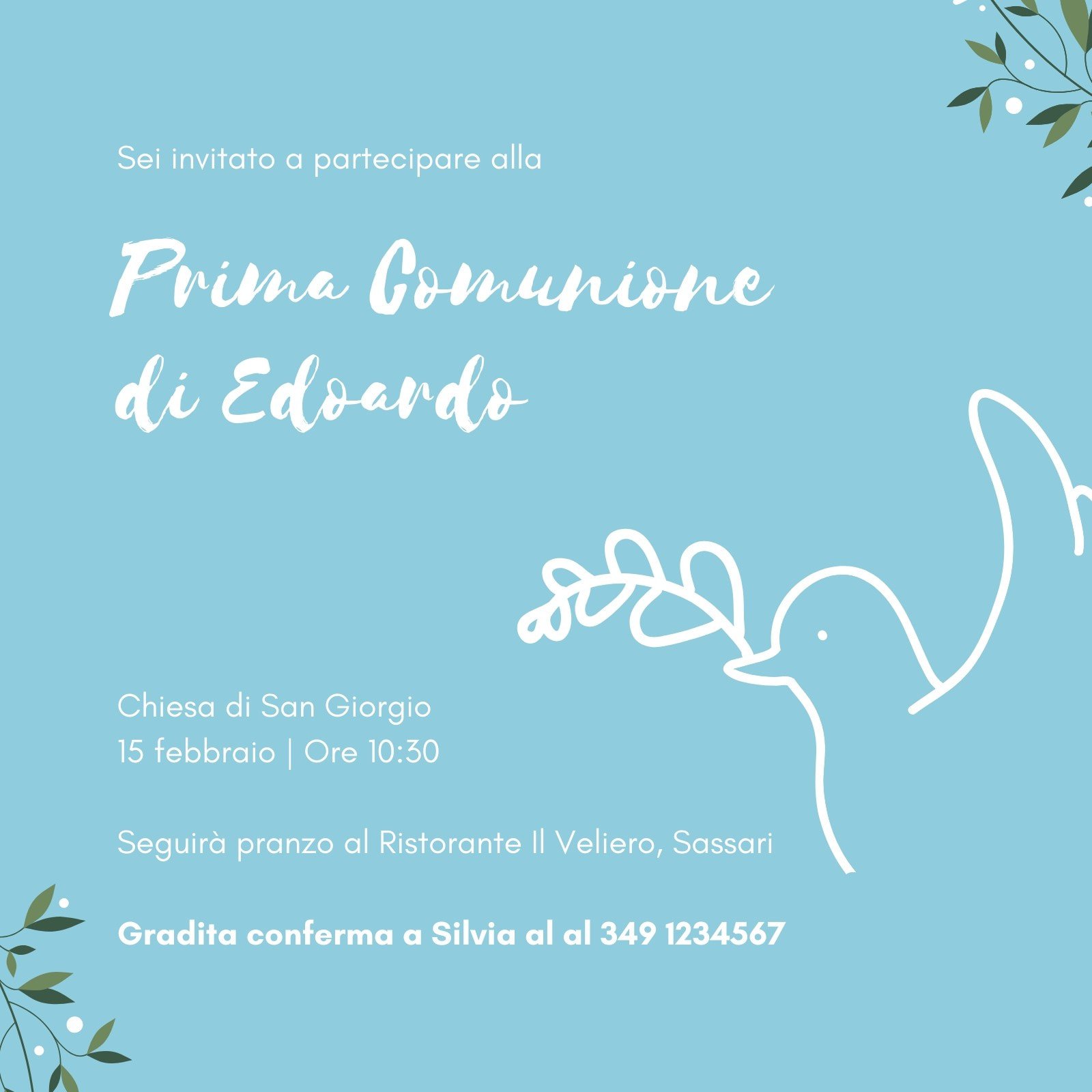 Crea inviti comunione eleganti e originali online | Canva