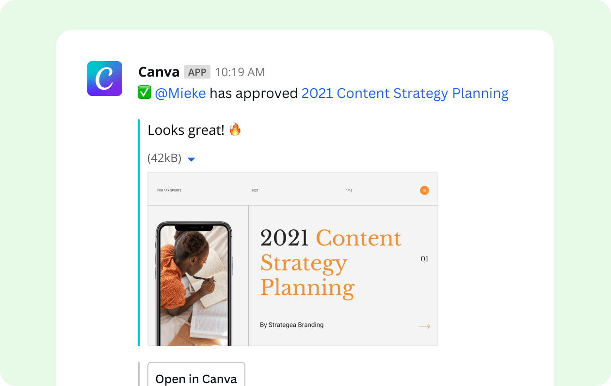Integrasi Canva + Slack | Canva