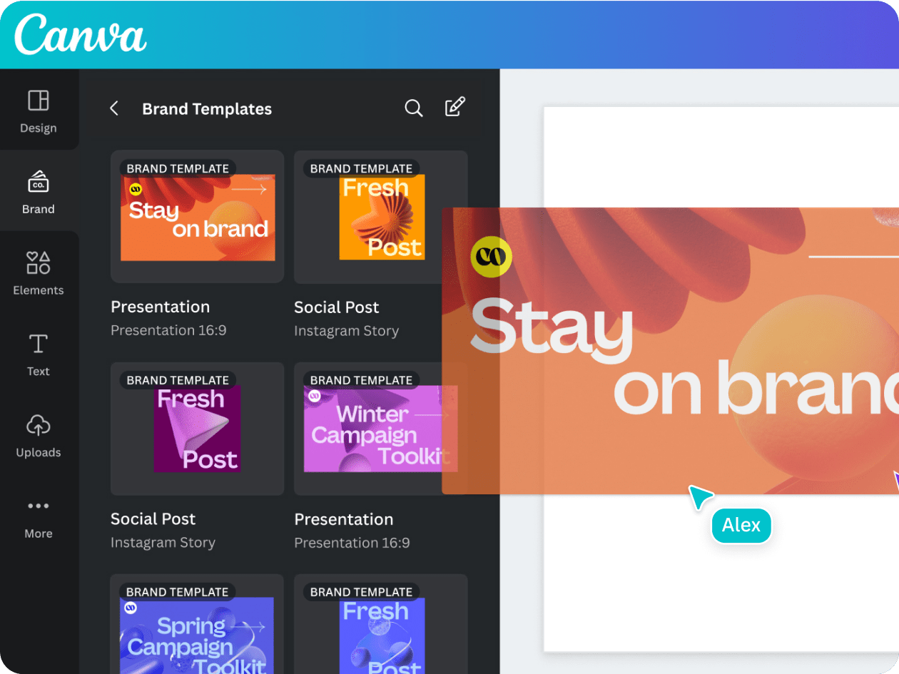 Crea modelli del brand personalizzati | Funzionalità premium di Canva