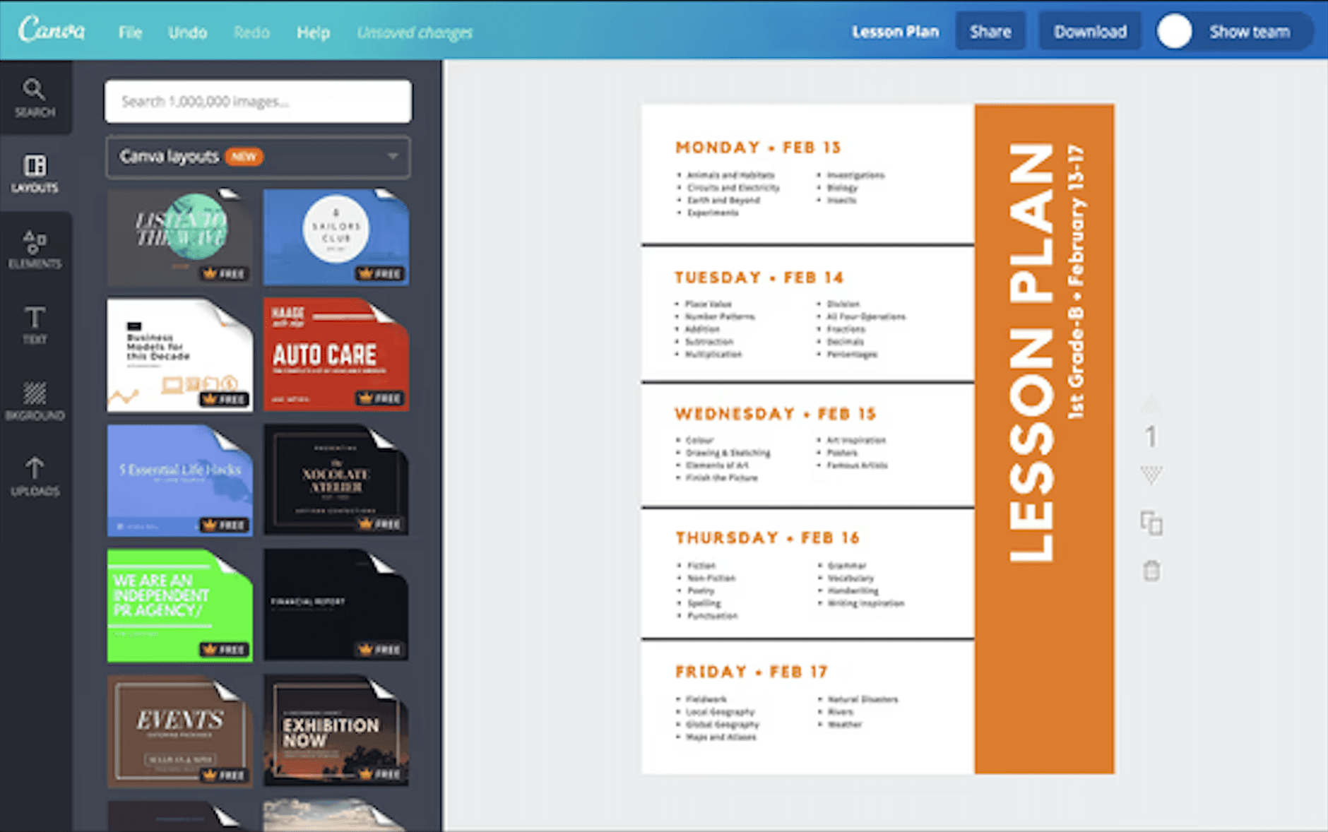 Free Online Weekly Lesson Plan Maker | Canva