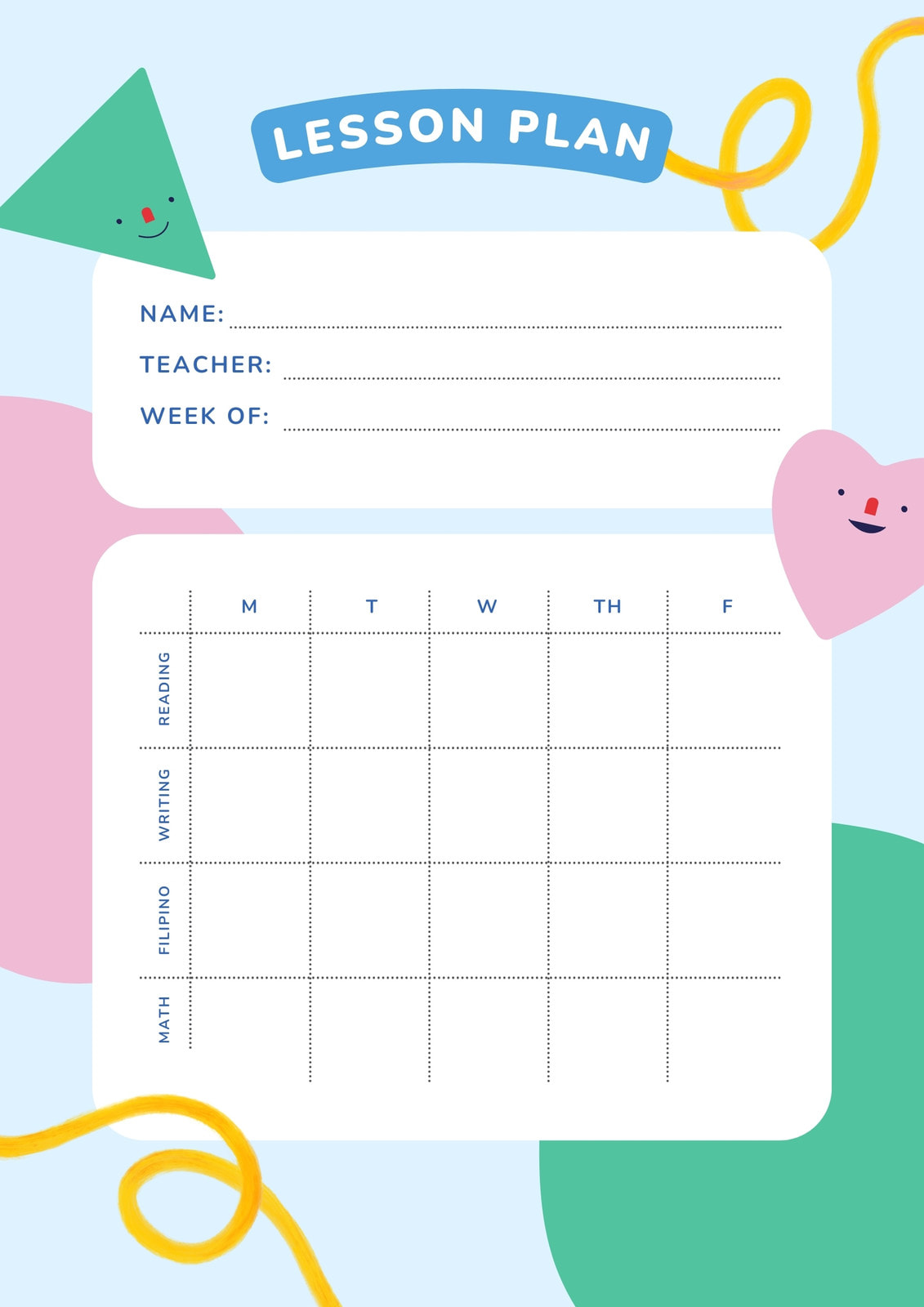 Free Online Toddler Lesson Plan Maker | Canva