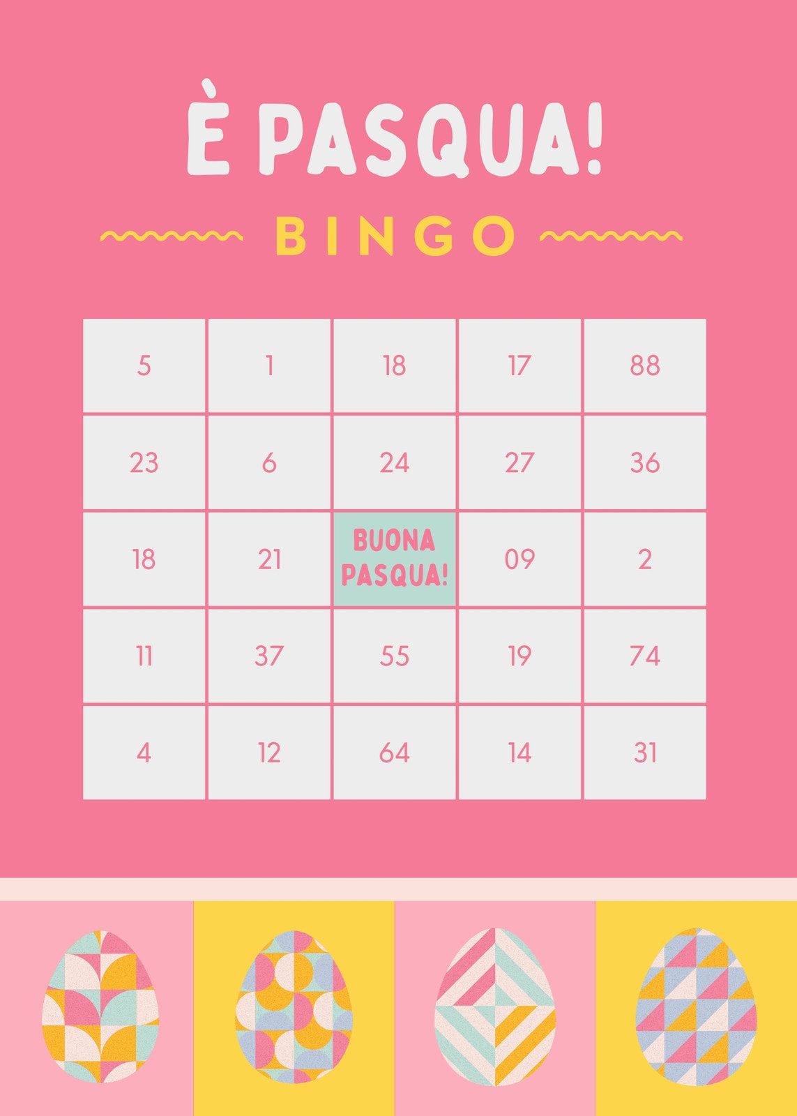 Crea cartelle Bingo da stampare gratis | Canva