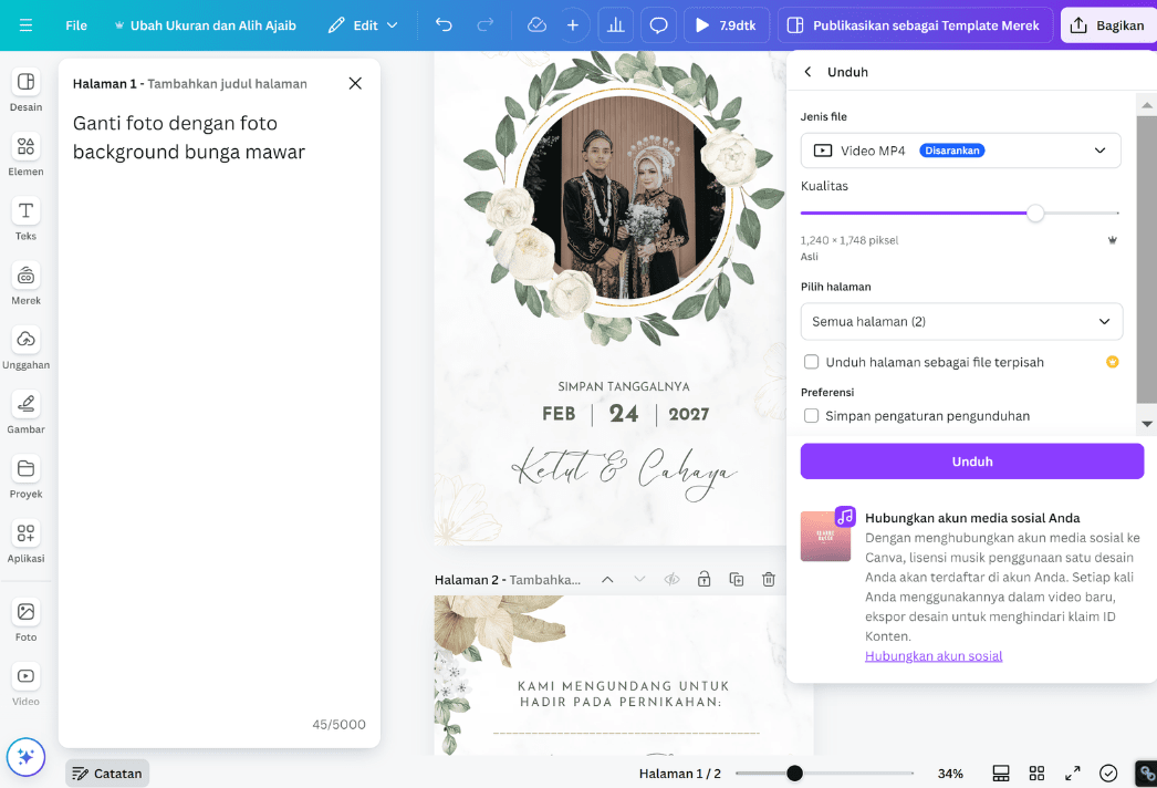 Buat Undangan Digital Gratis dengan Mudah | Canva