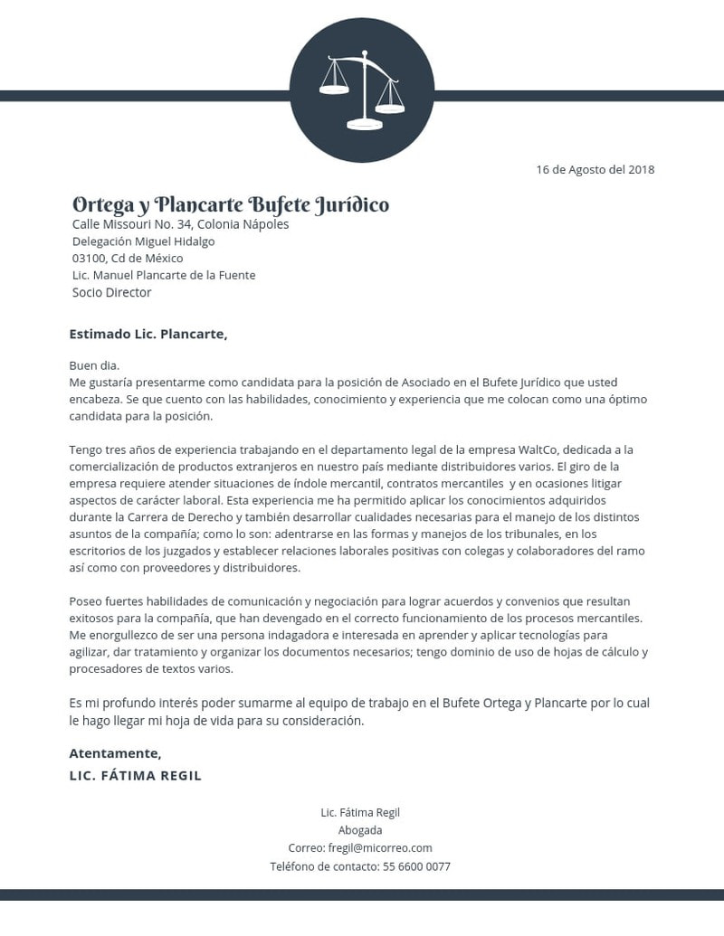 Plantilla De Carta De Presentación Para Currículum 16+ Plantillas De