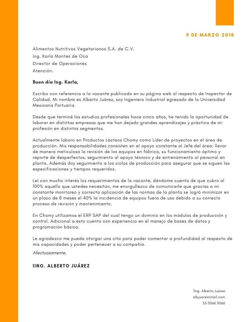 Ejemplo De Carta De Empleo