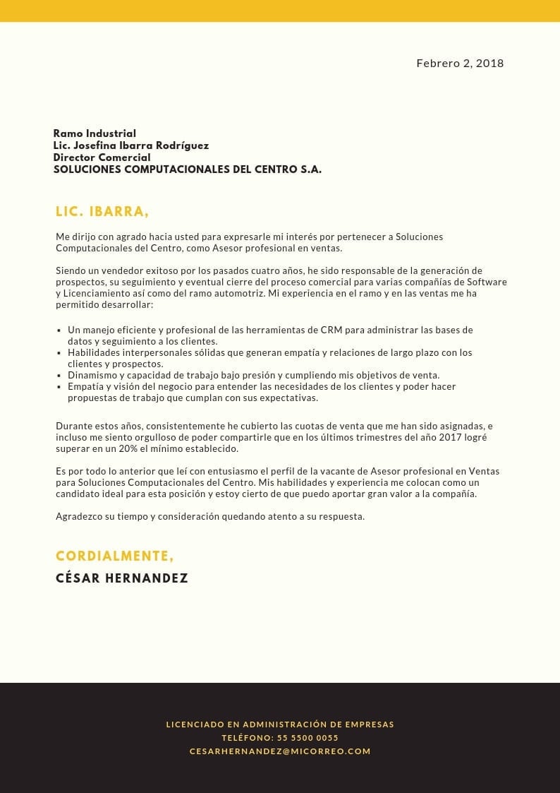 Ejemplos De Formato De Carta Con Cc