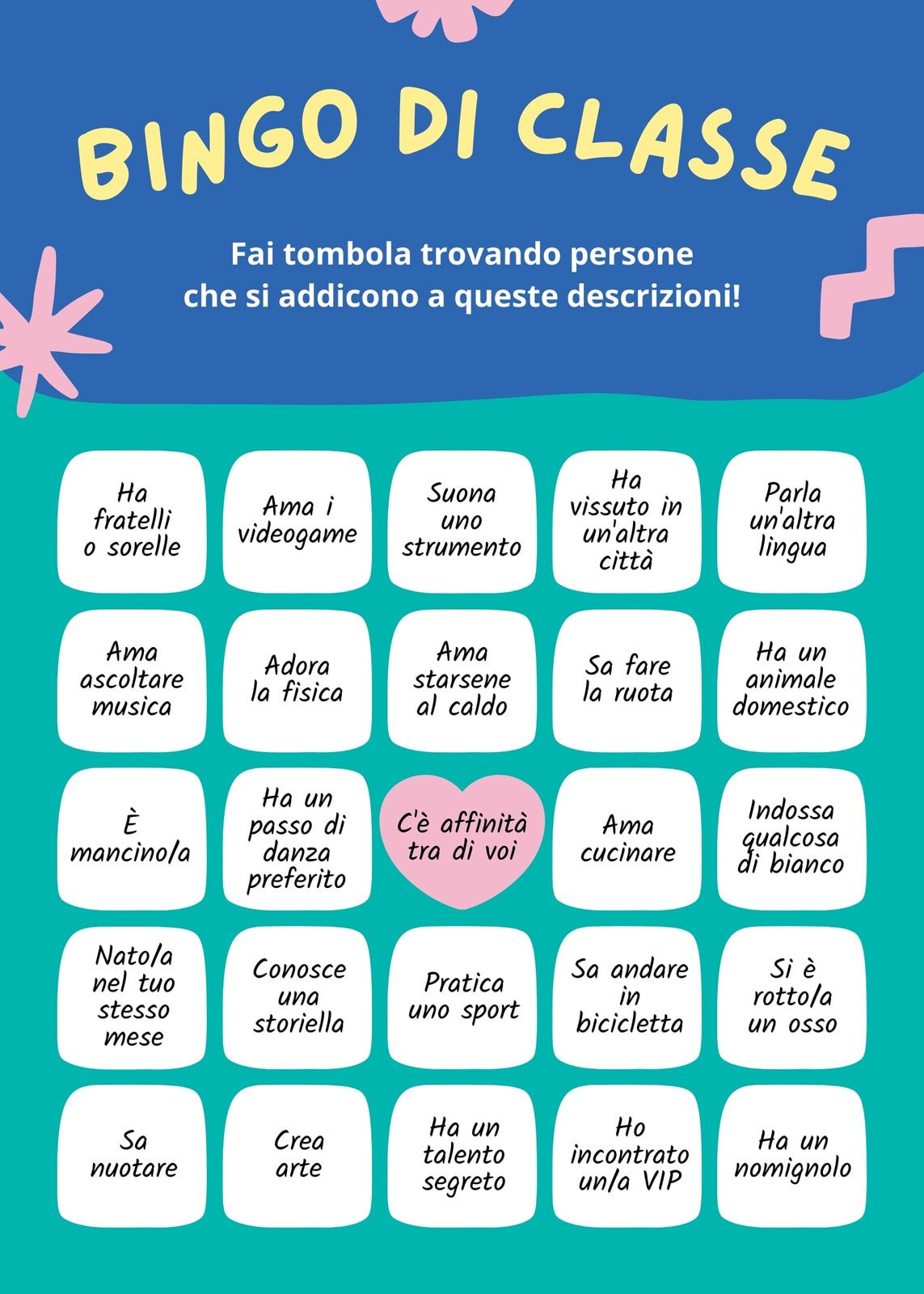 Crea cartelle Bingo da stampare gratis | Canva