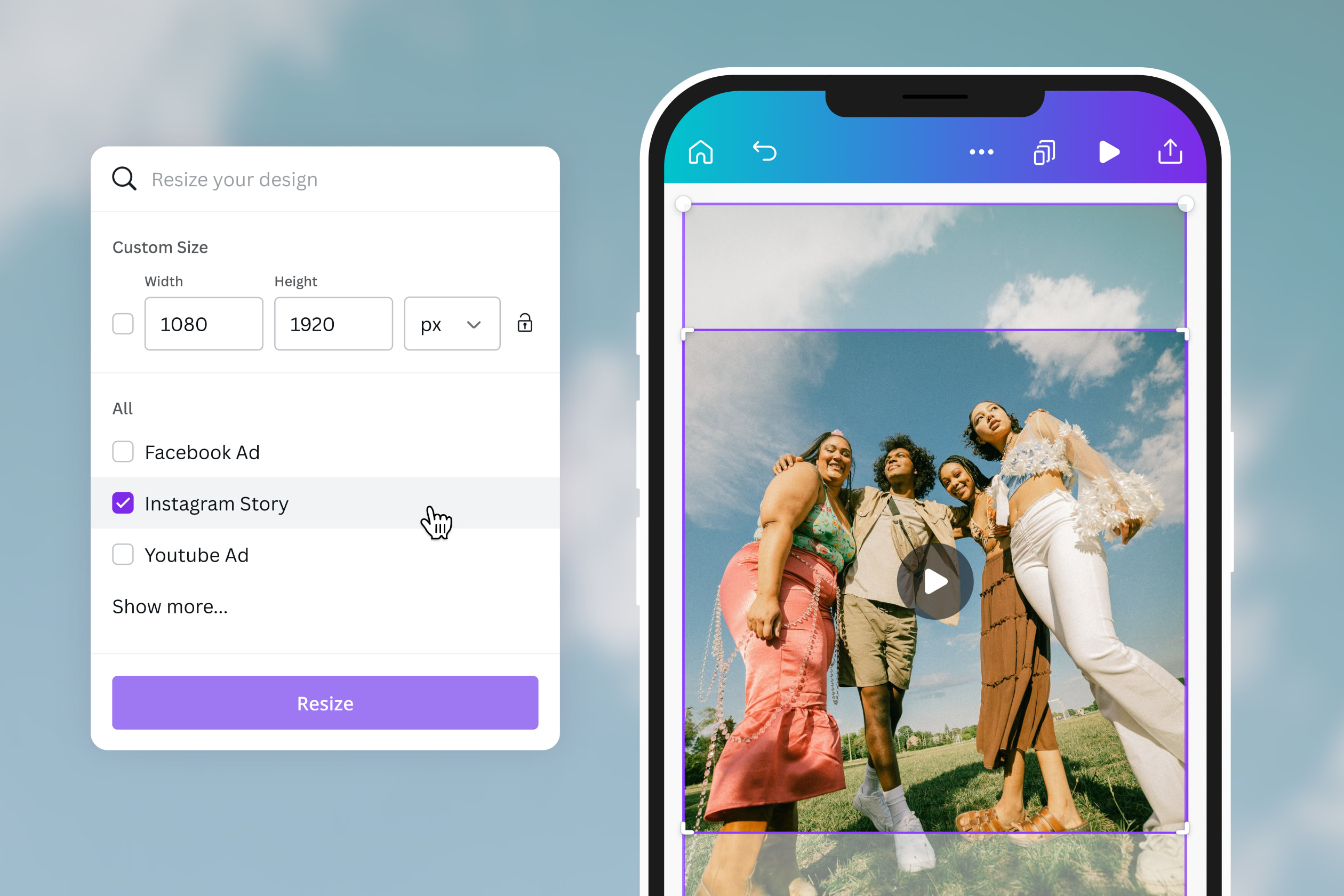 Ücretsiz Instagram Video Boyutu Ayarlama Aracı | Canva