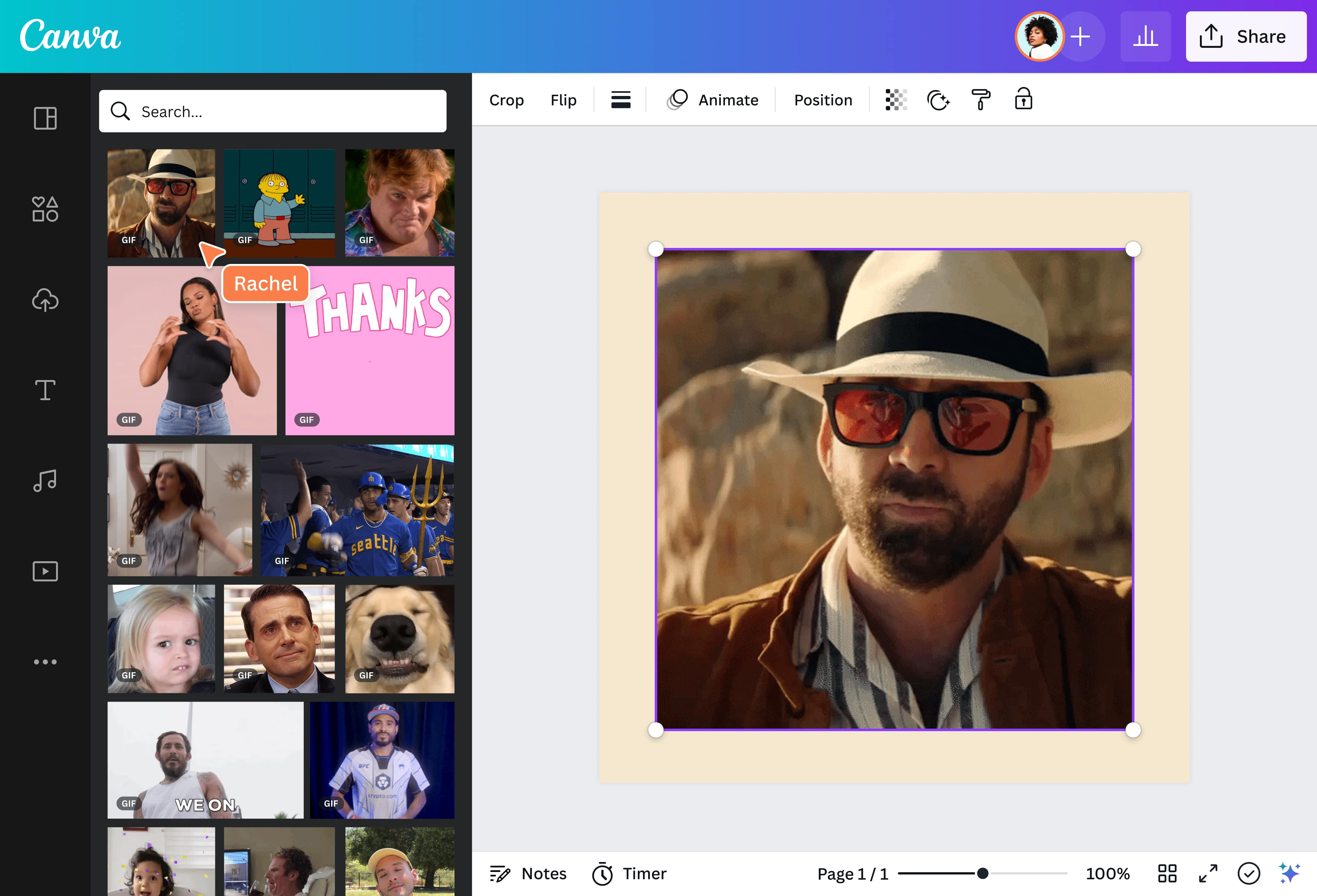 Crea y descarga GIF gratis y online con Canva