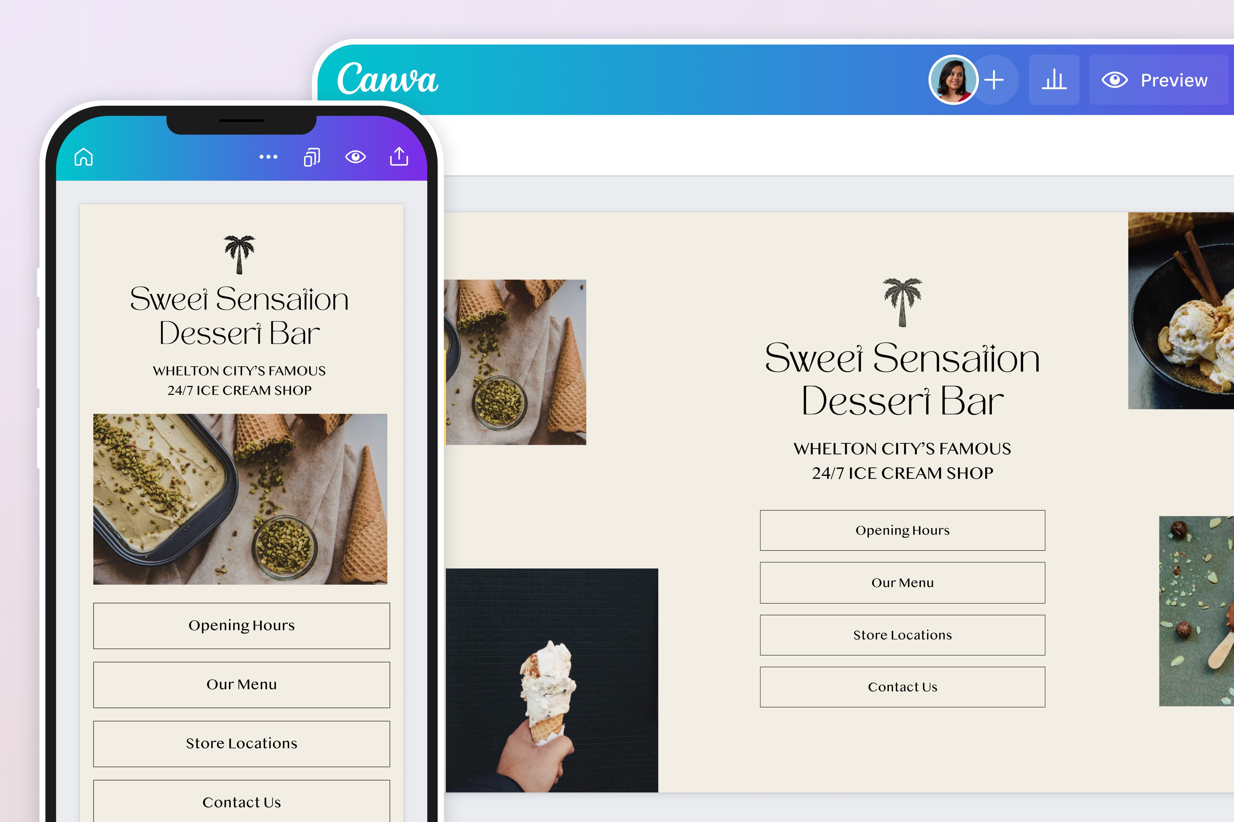 Strumento per creare link in bio gratis per IG, TikTok e FB | Canva