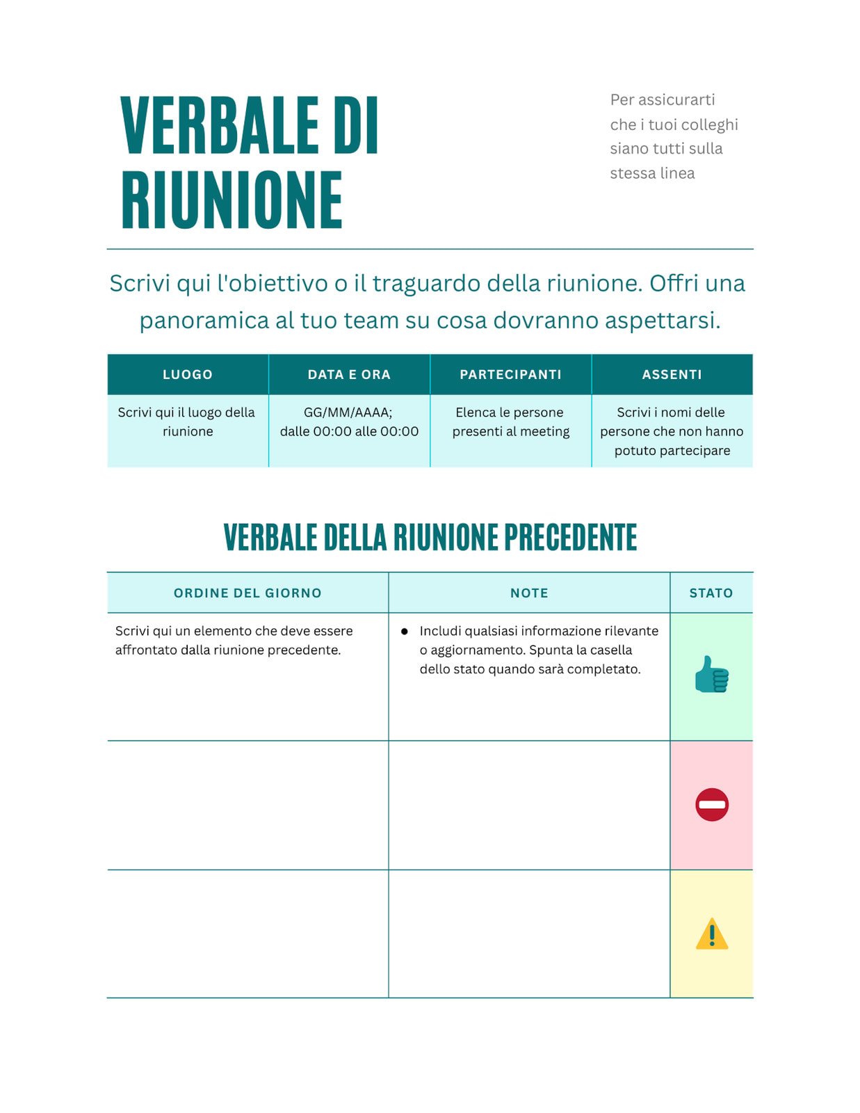 Verbale riunione: Crea meeting minutes online | Canva