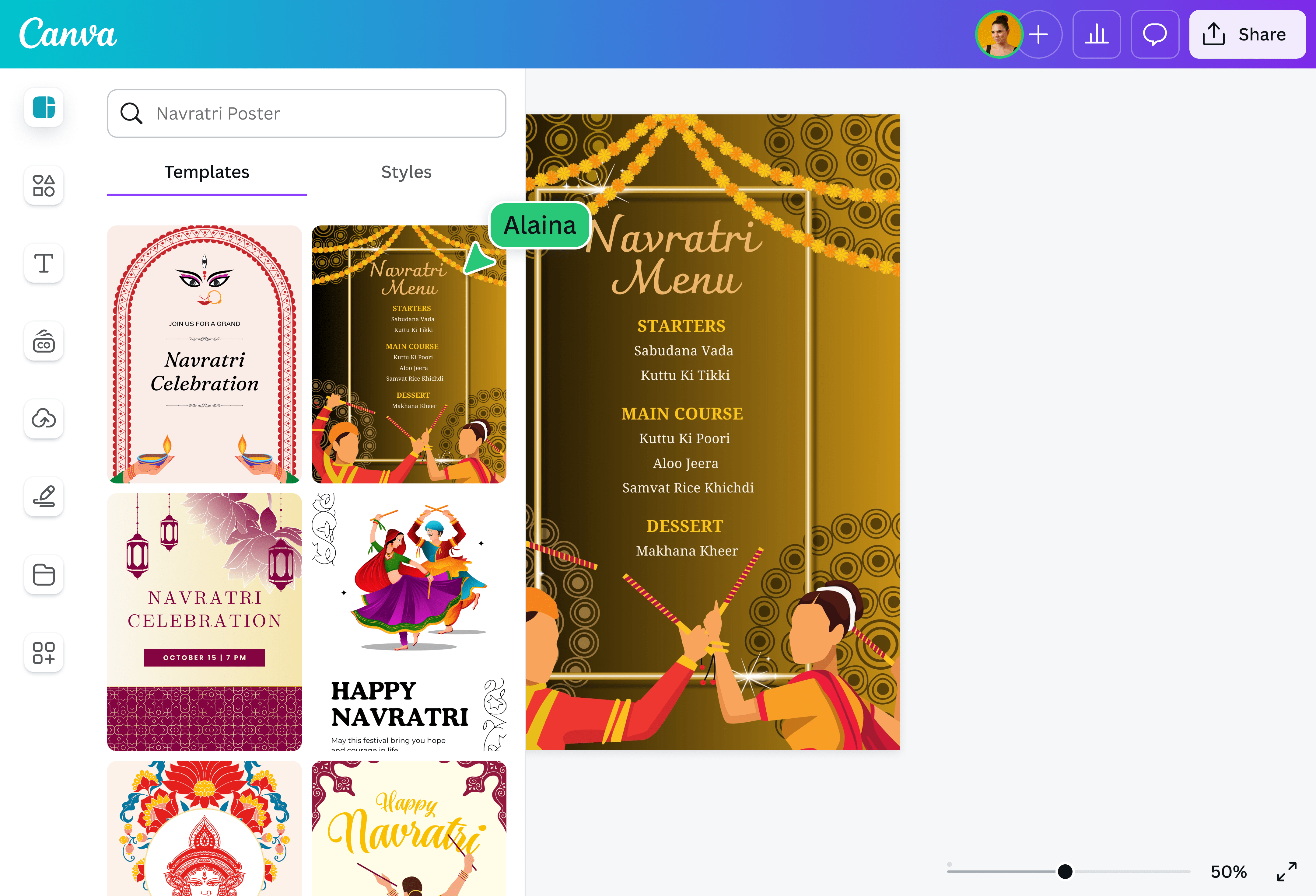 Free Online Navratri Poster Maker by Canva
