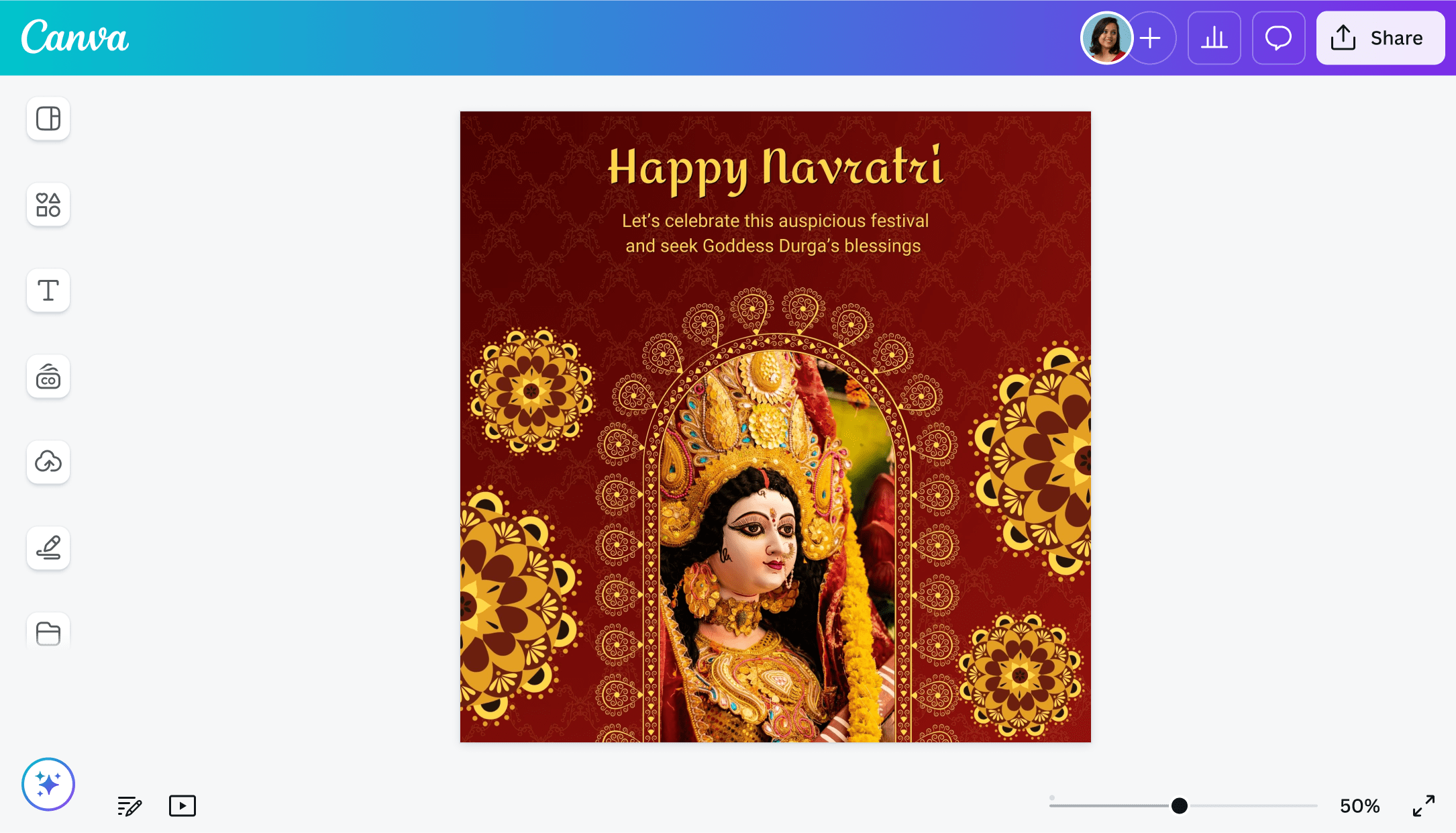Free Online Navratri Poster Maker by Canva
