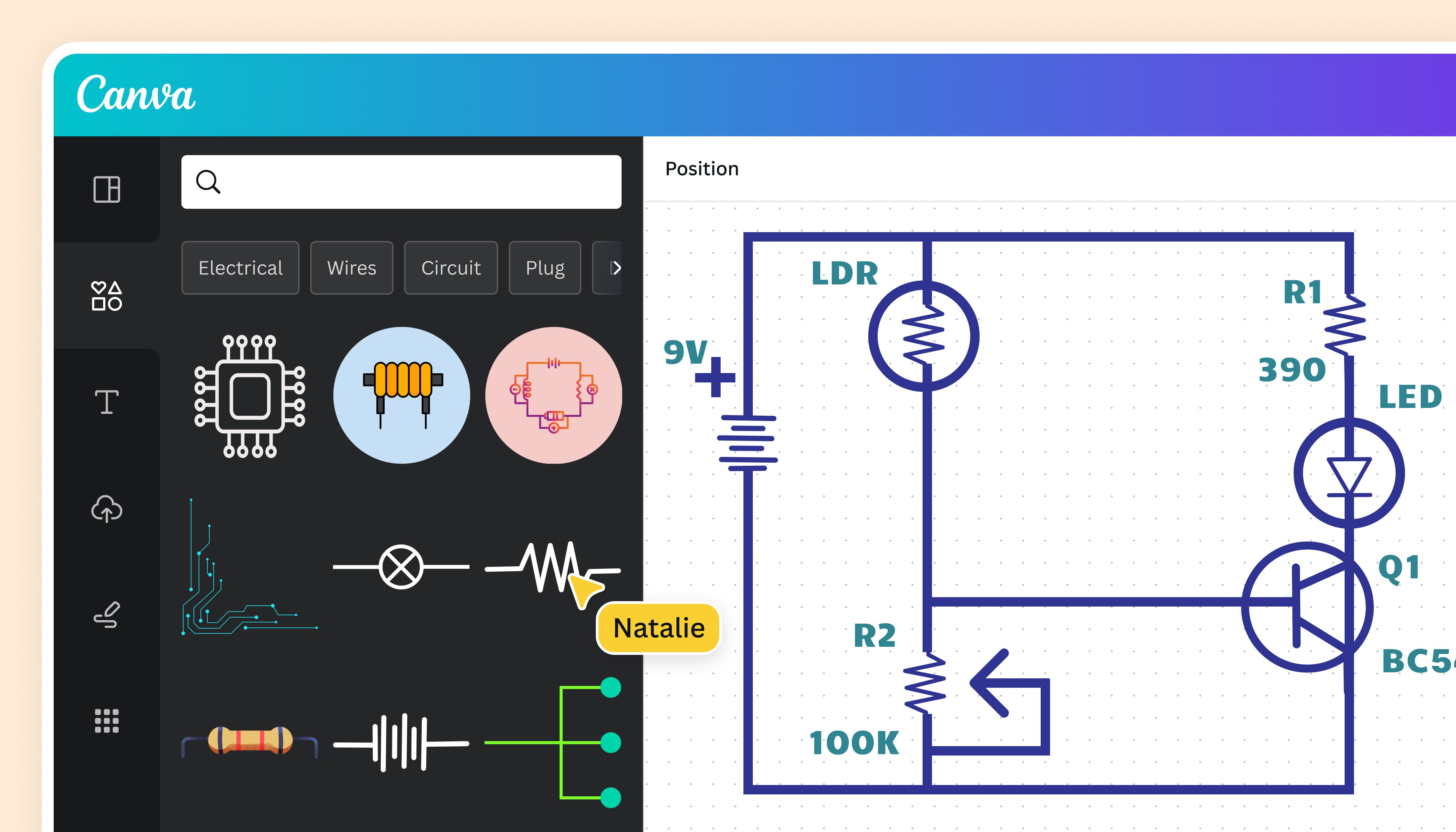Crea uno schema elettrico gratis: disegna schemi tecnici online | Canva