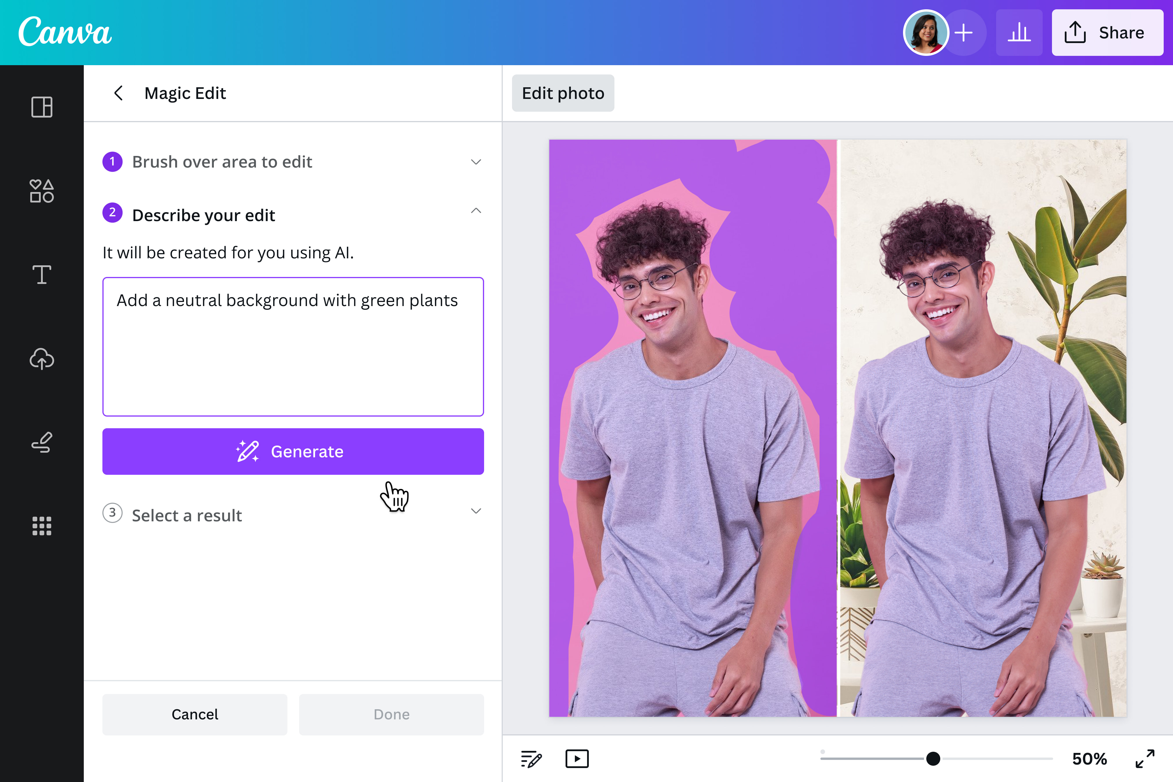 Online foto achtergrond veranderen | Canva