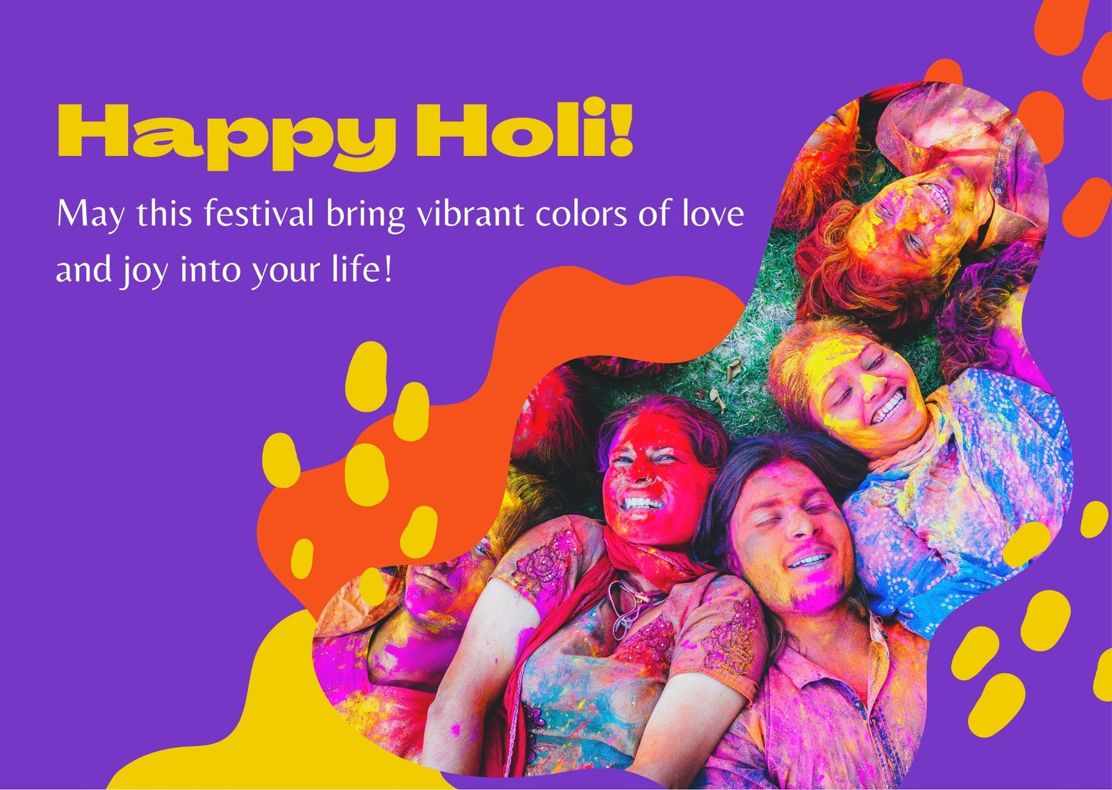 Design Custom Holi Greeting Cards Online For Free - Canva