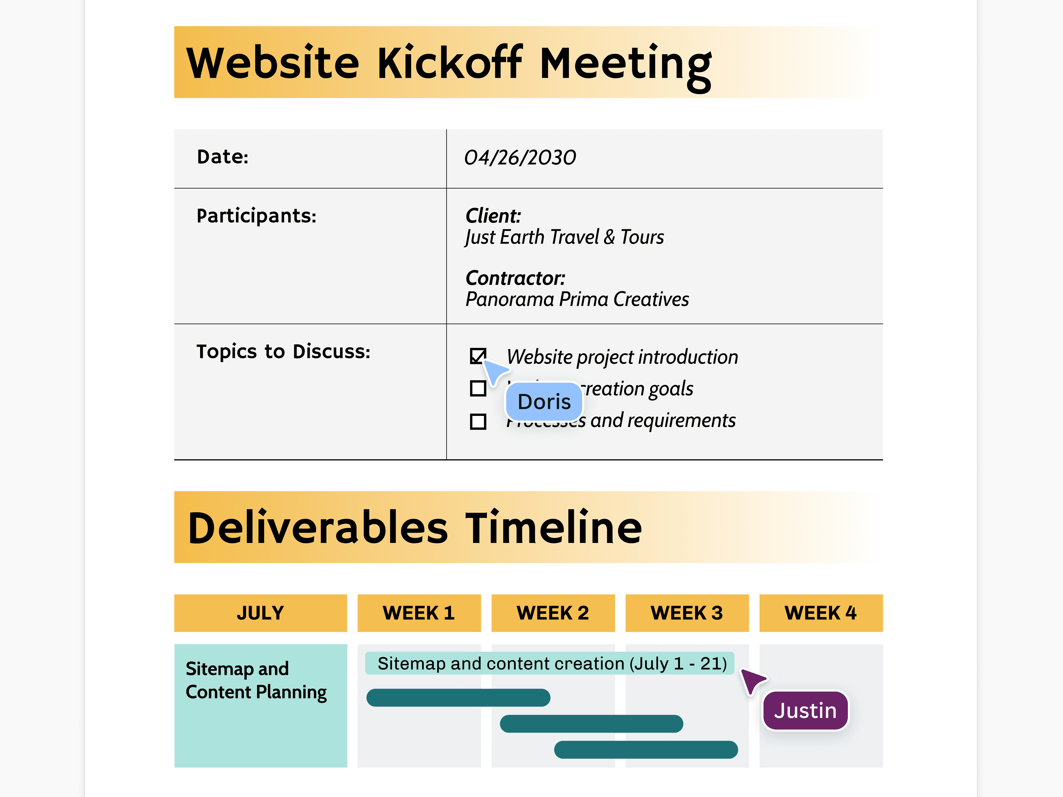 Kick off : exemples & conseils pour une réunion de lancement | Canva