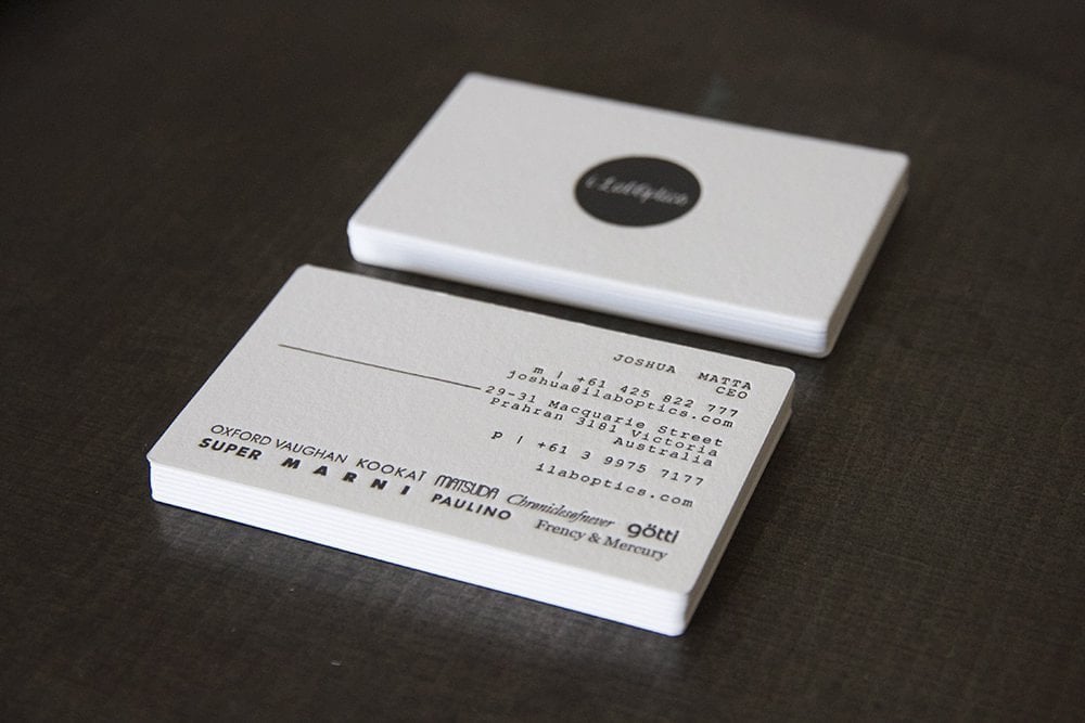 50 letterpress business cards