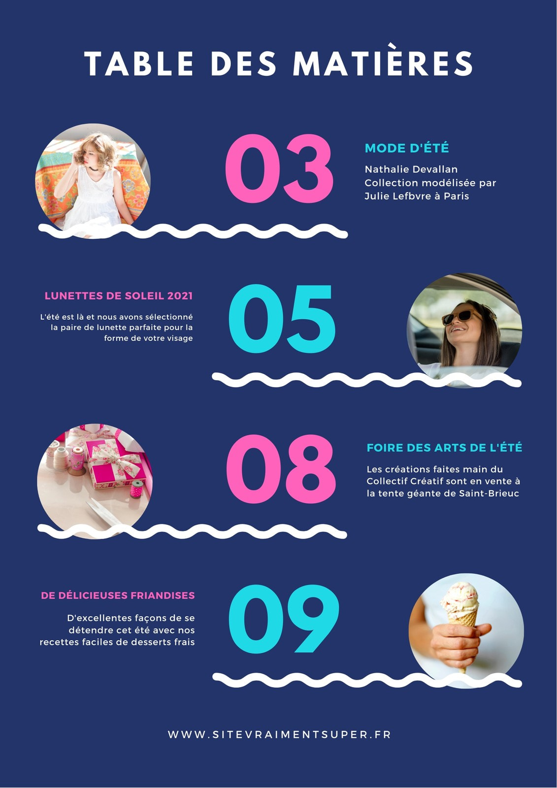 Faire un beau sommaire gratuit - facile & en ligne | Canva