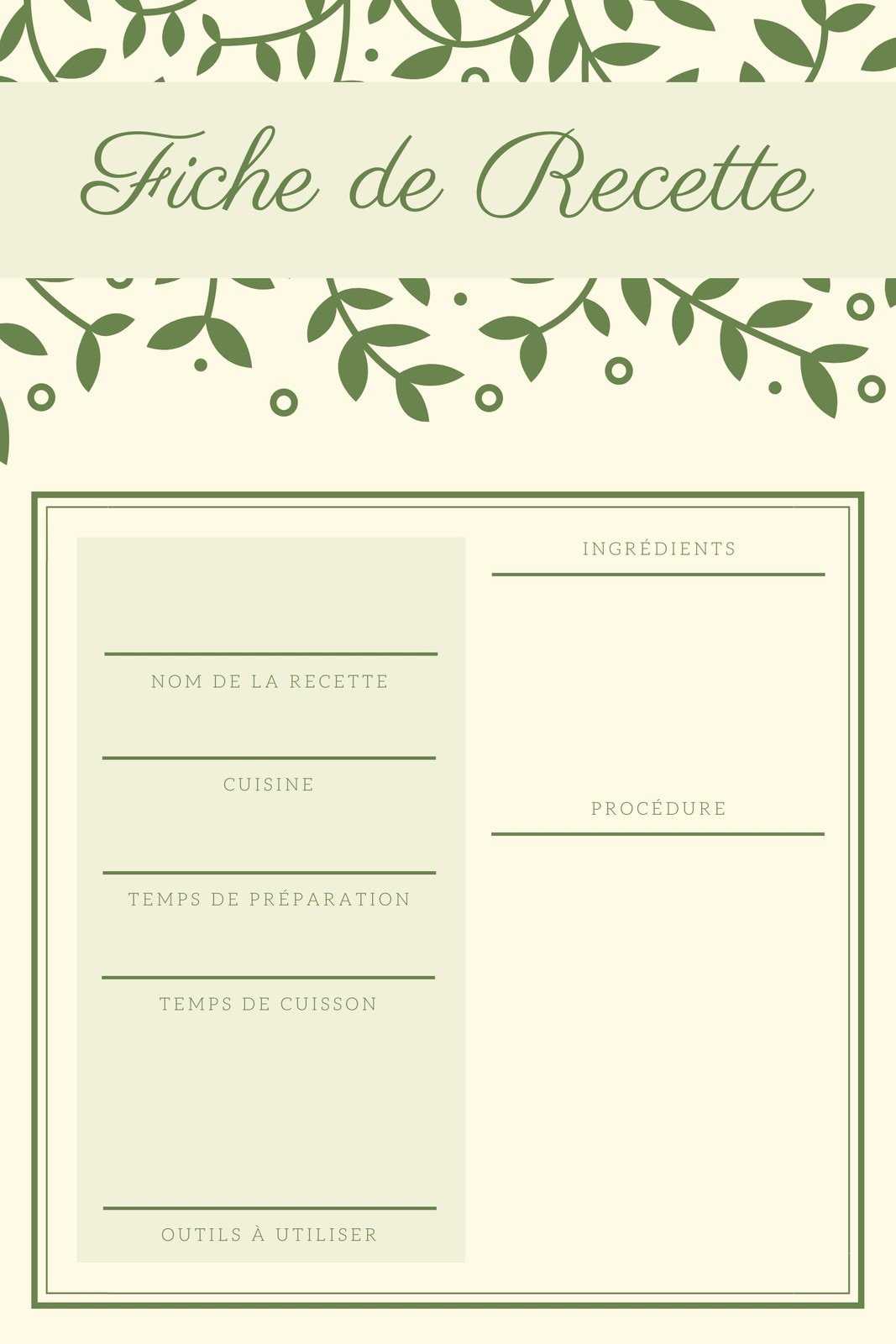 Logiciel gratuit pour écrire des fiches de recettes de cuisine | Canva