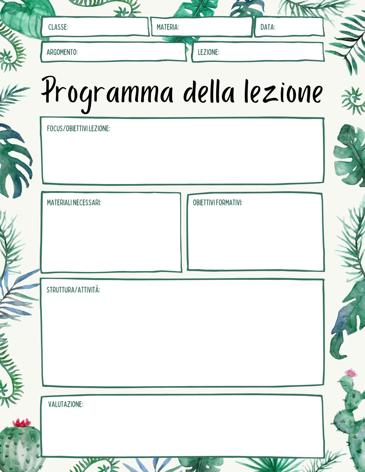 Calendario lezioni programmate: crea lesson plan online | Canva