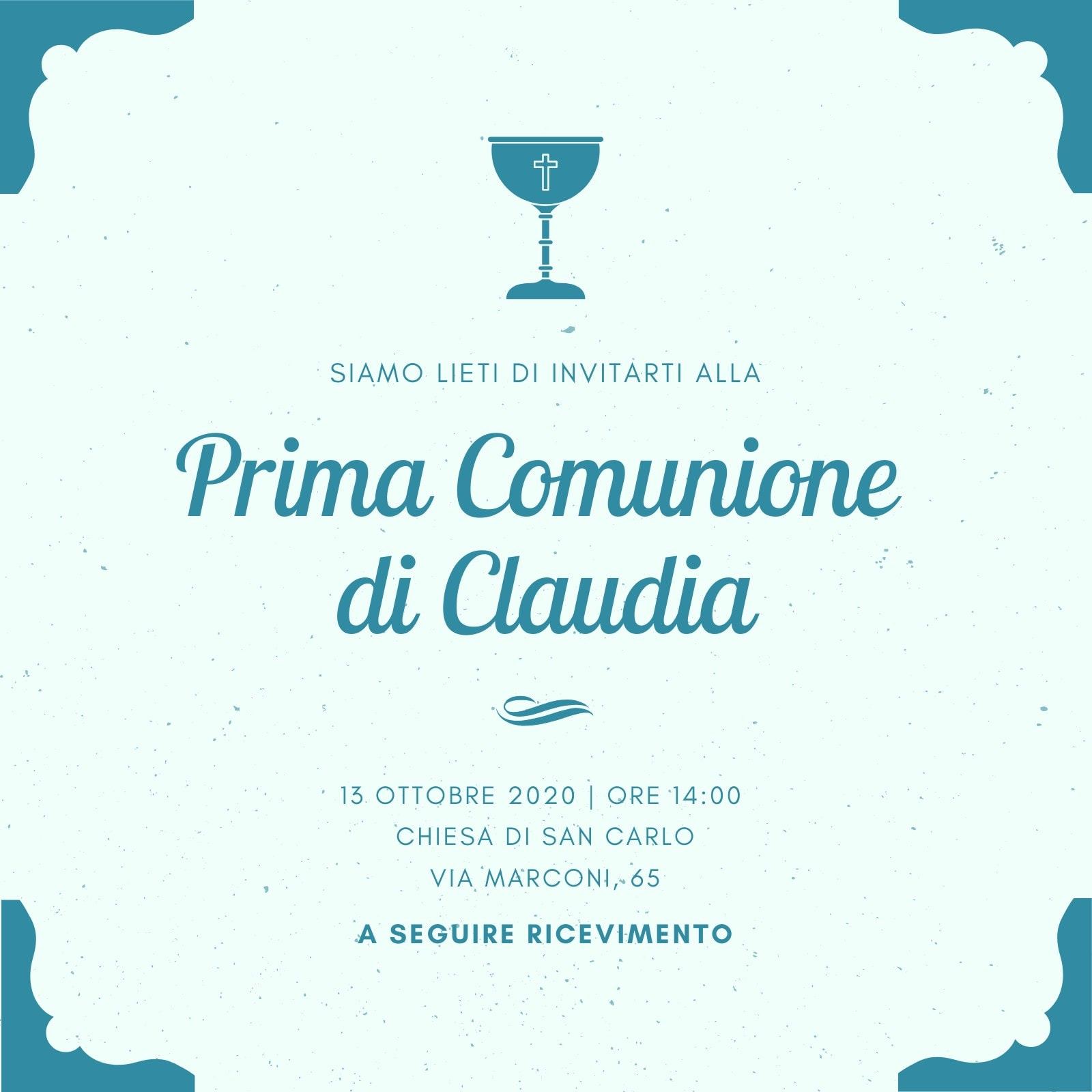 Crea inviti comunione eleganti e originali online | Canva