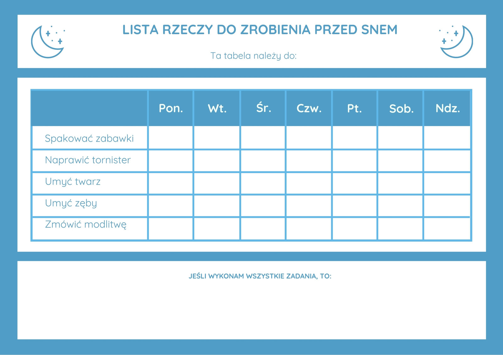 Zaprojektuj wygląd checklisty do wydruku - Canva