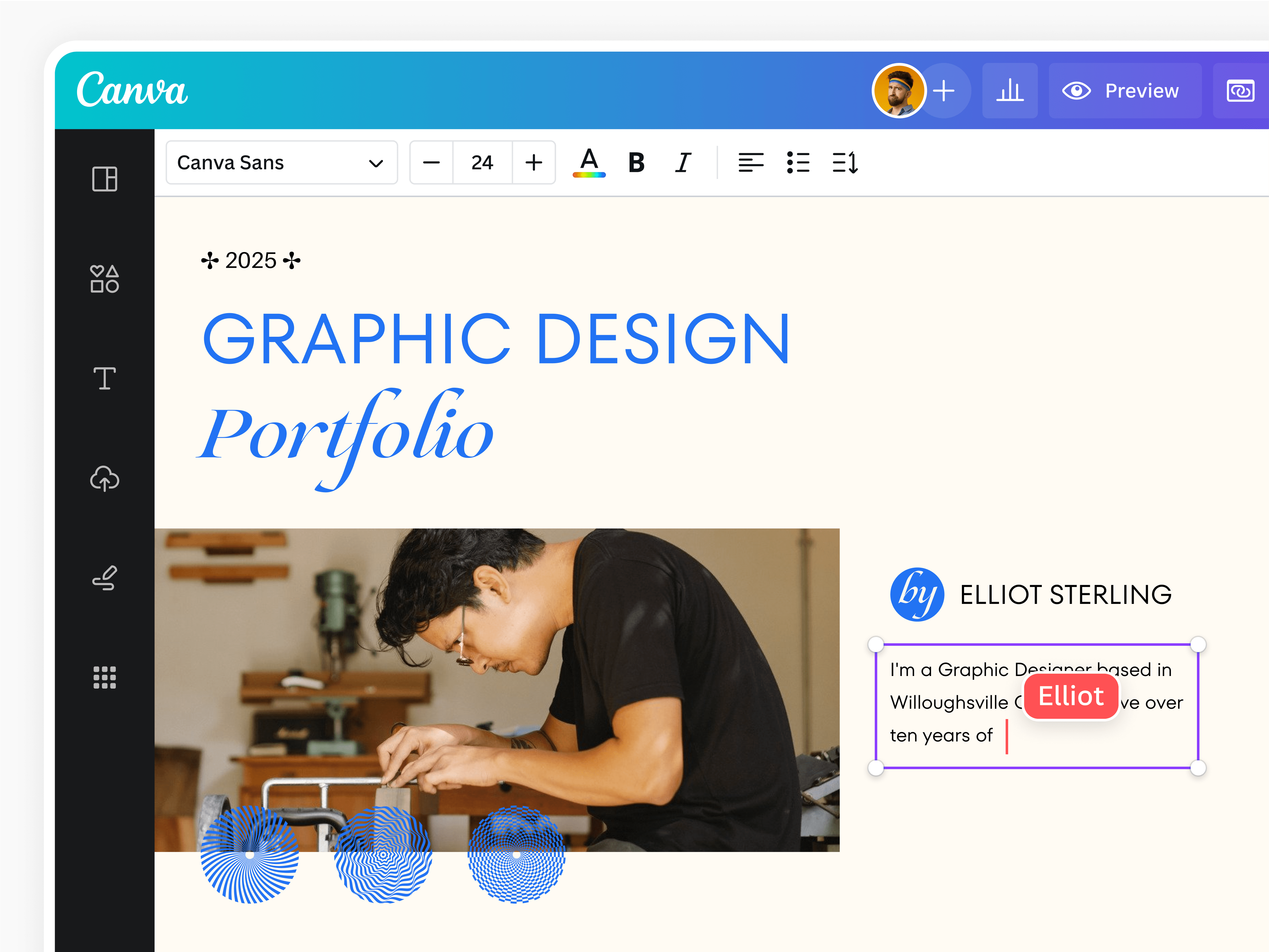 Site de portfolio : guide pour créer un portfolio en ligne | Canva