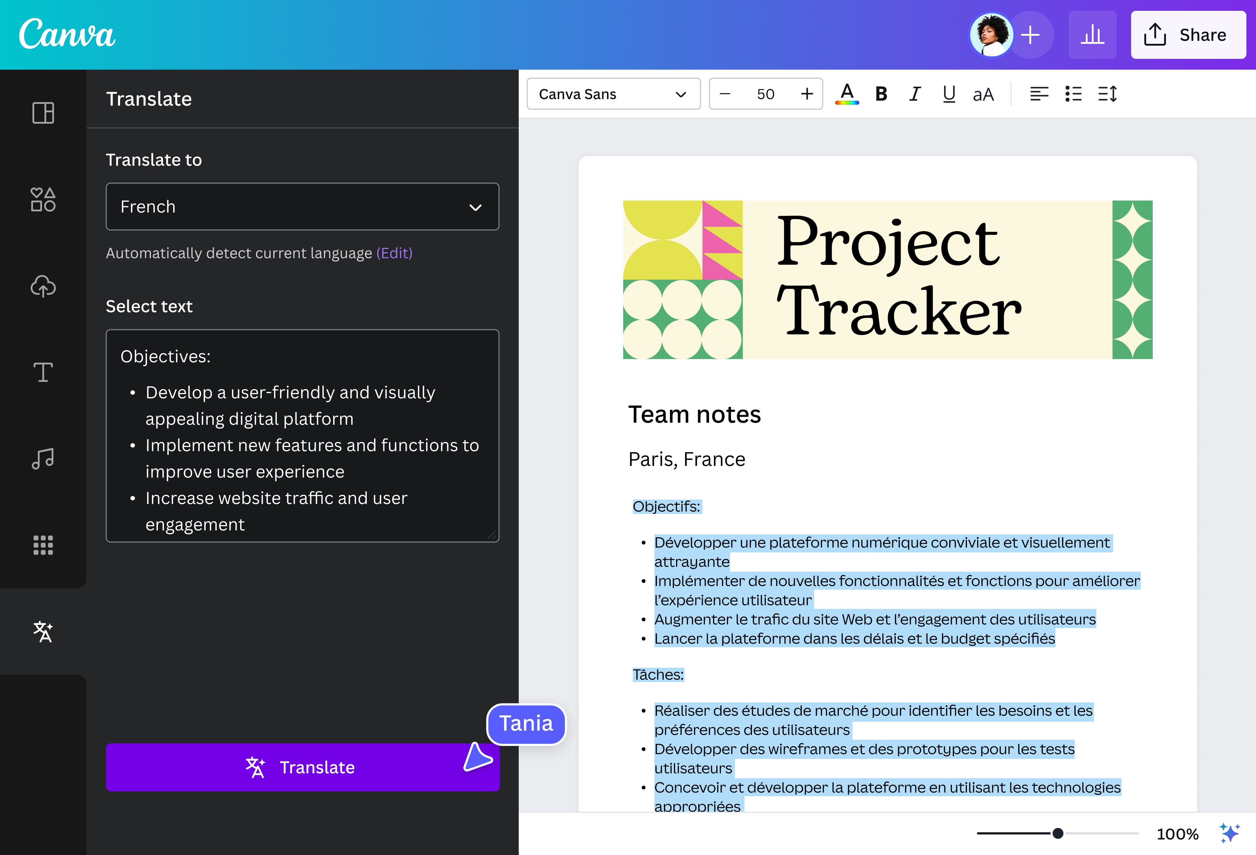 Doc translator: traduzione documenti online | Canva
