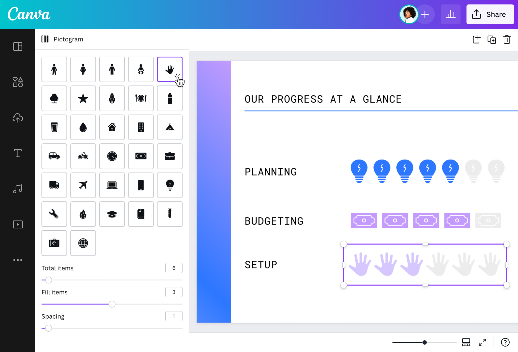 Criador de pictogramas online - Exemplos de pictogramas gratuitos | Canva