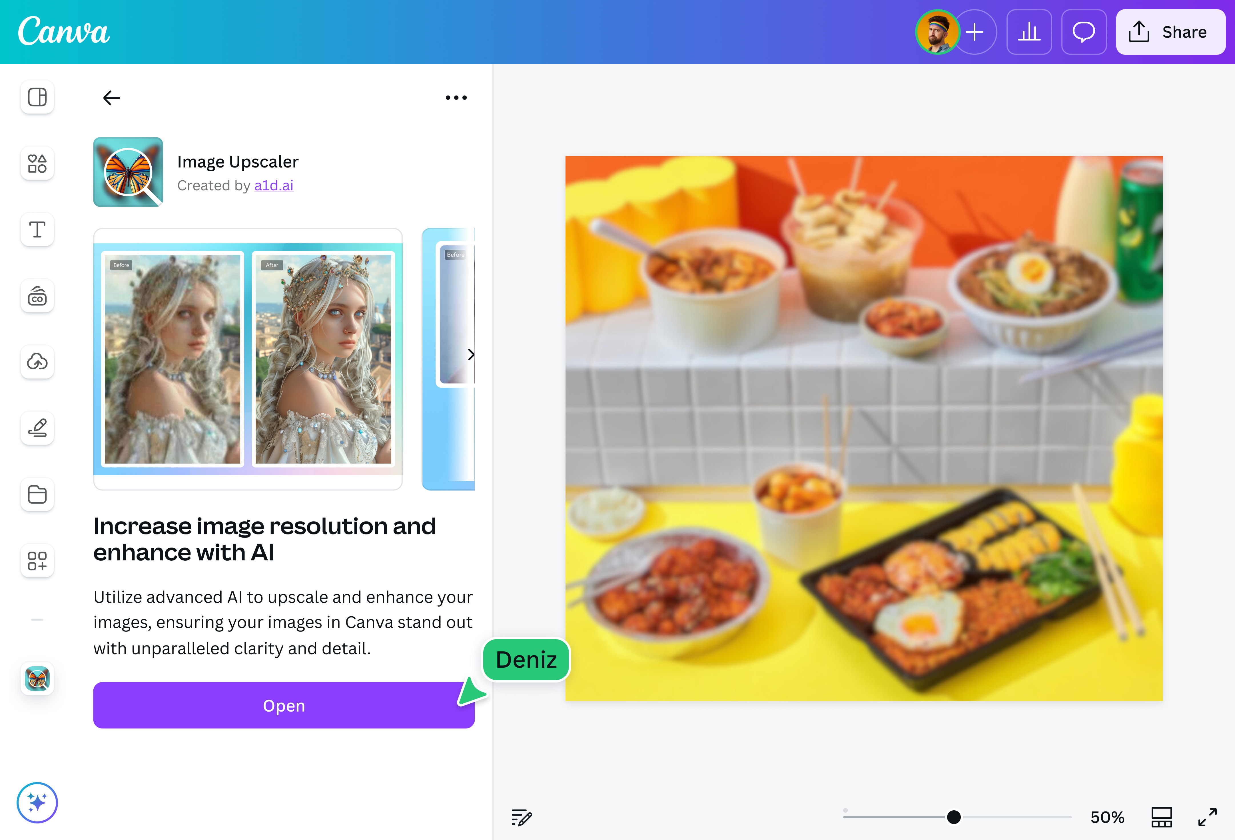 Rendre une image plus nette avec l’IA | Canva