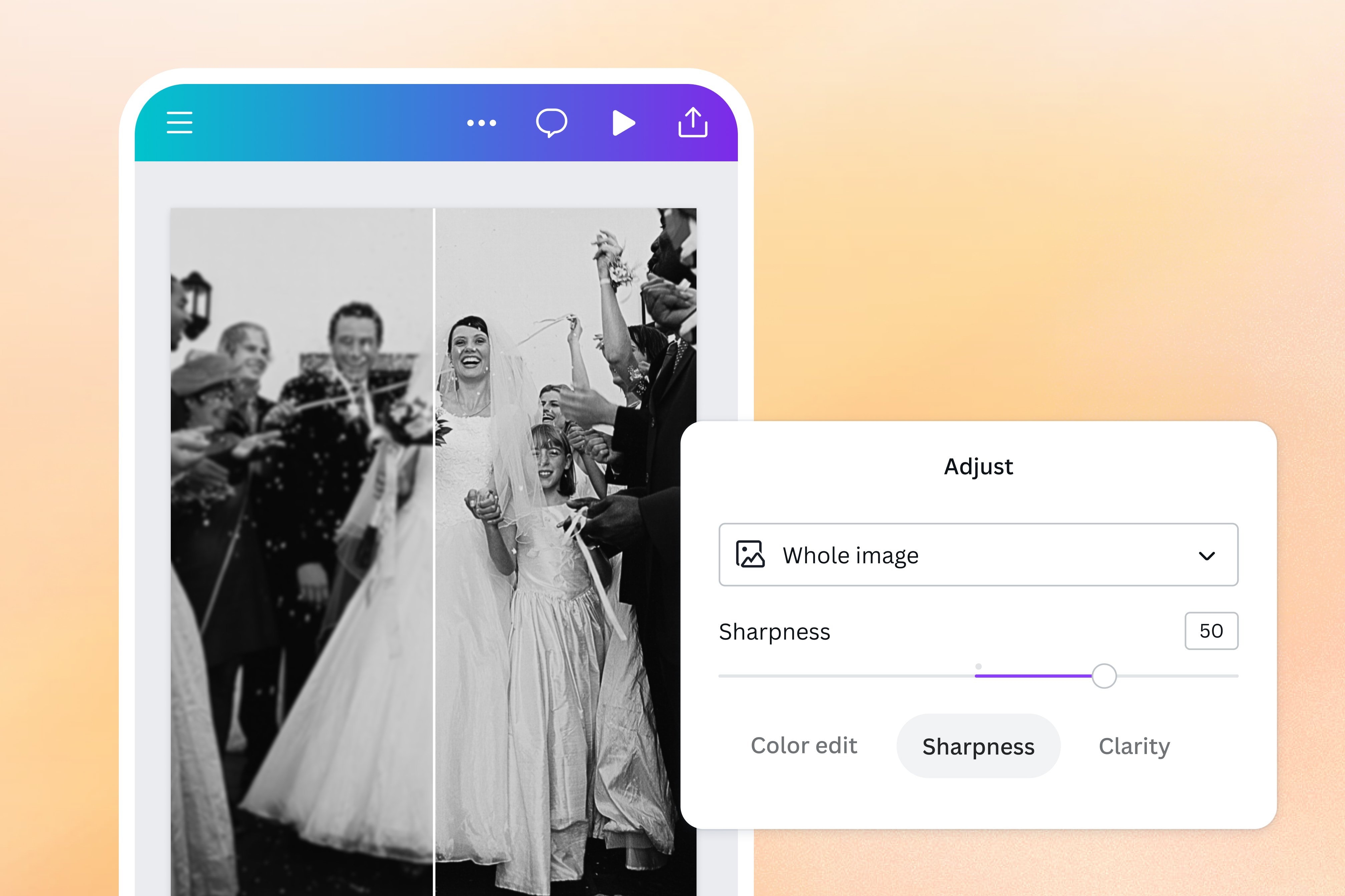 Rendre une image plus nette avec l’IA | Canva