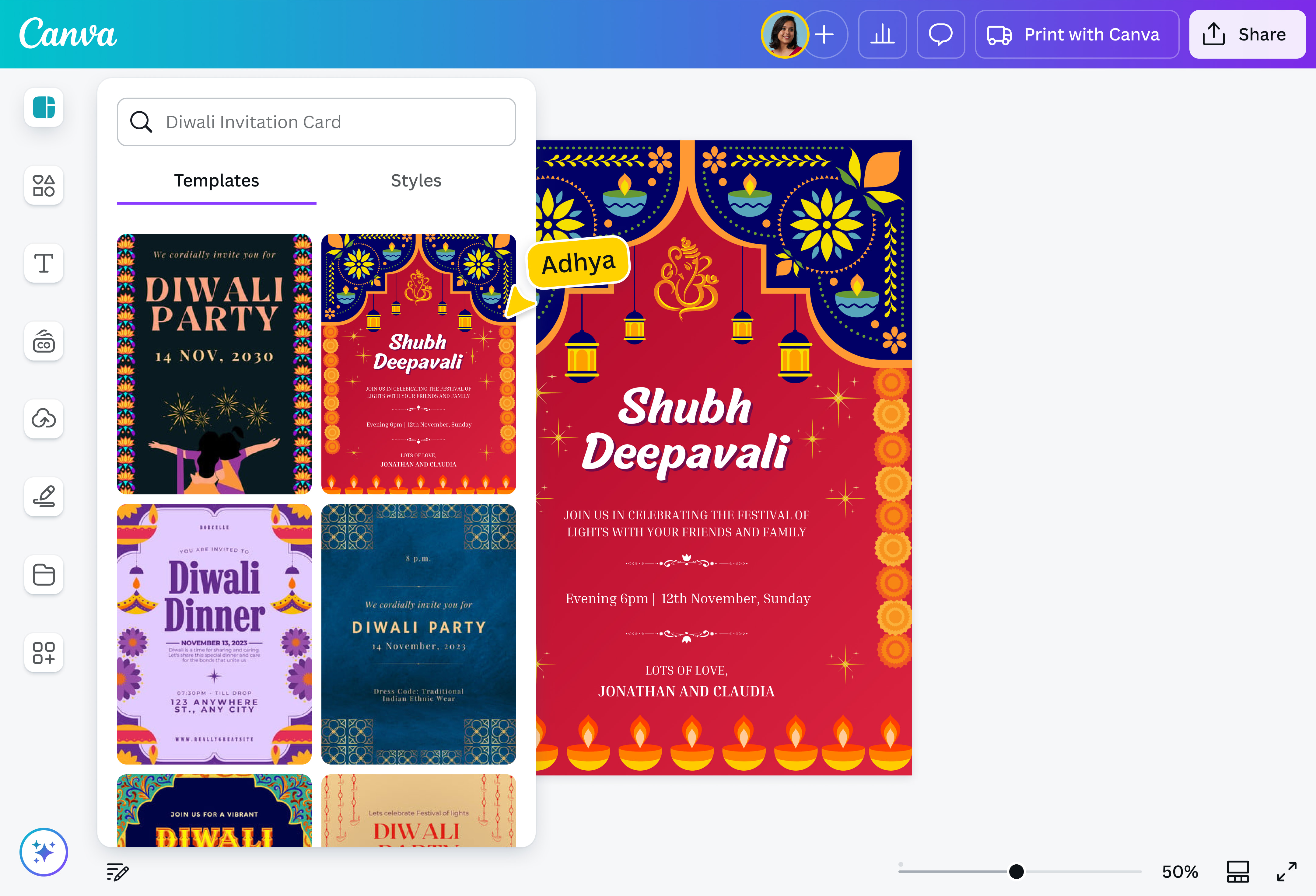 Free Diwali Invitation Card Maker | Canva