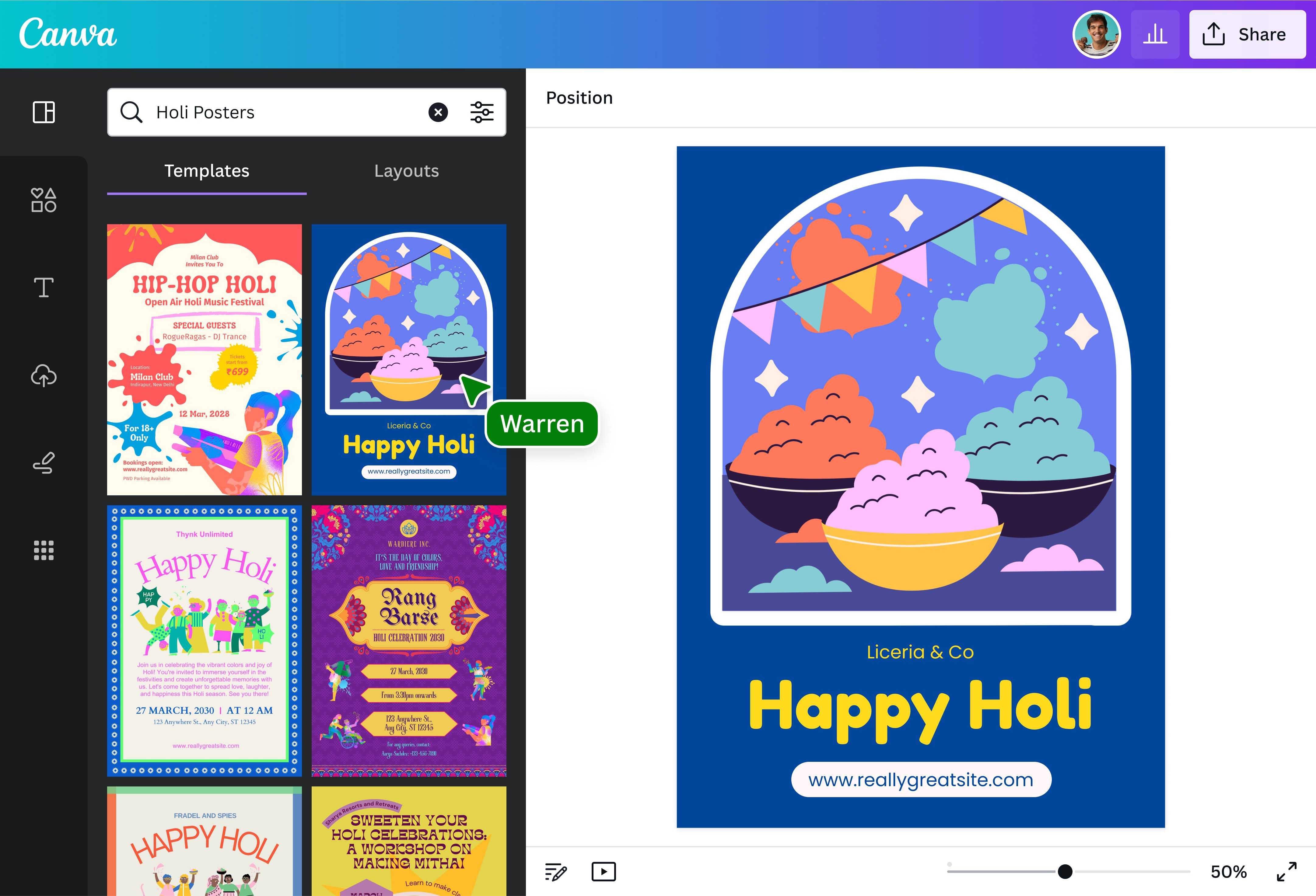 Make Beautiful Holi Posters Online (Free!) With Canva