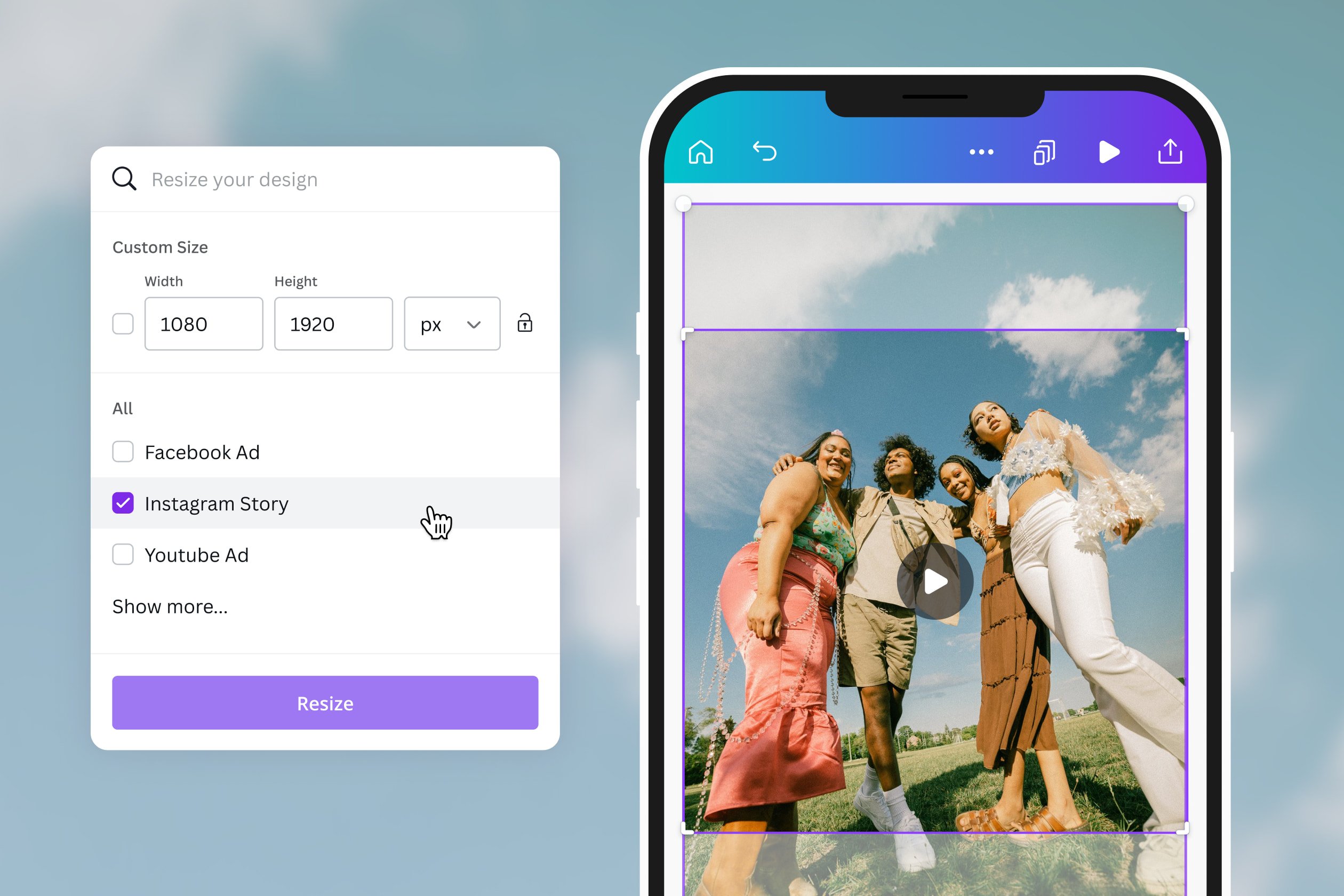Redimensiona tu video para Instagram online gratis | Canva