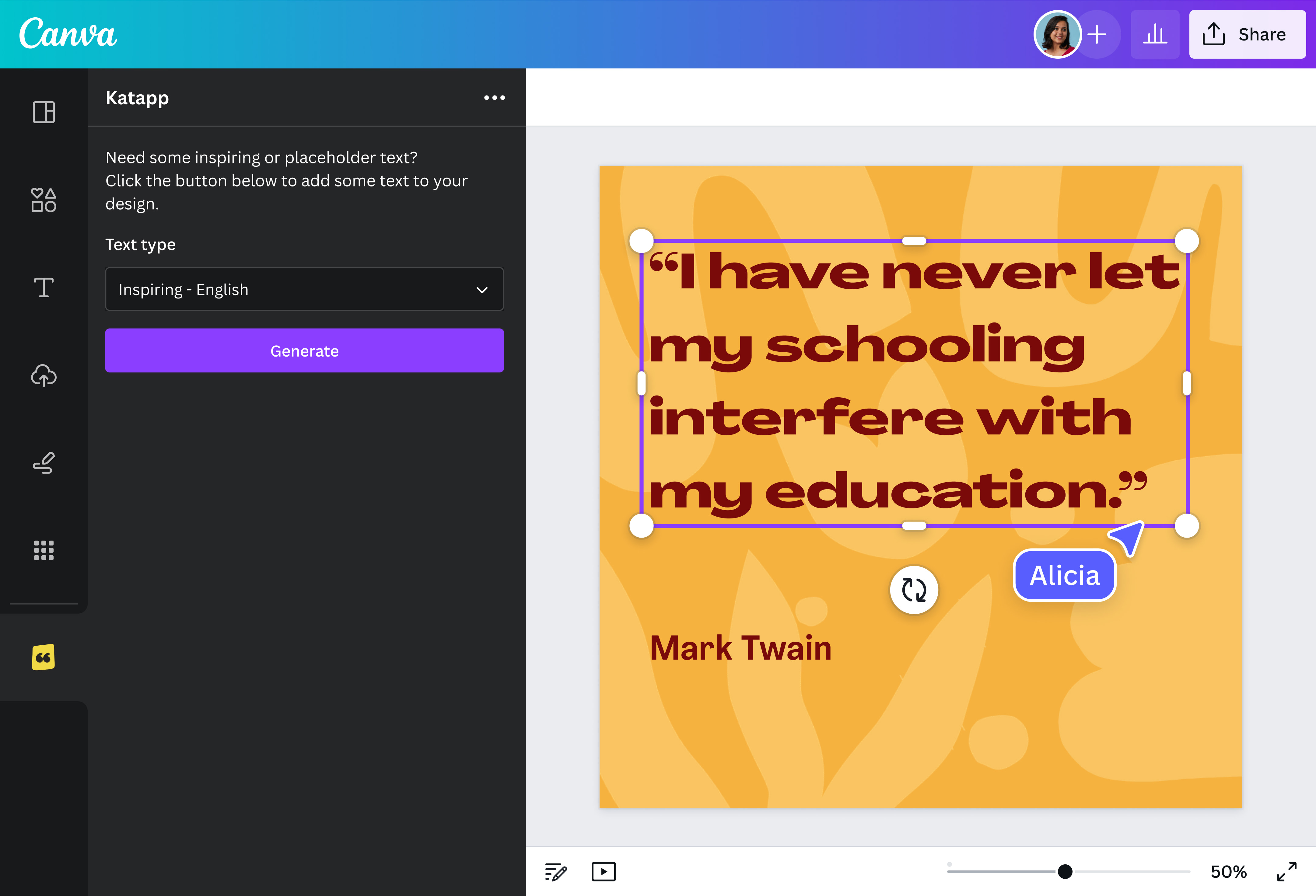 Generador de frases aleatorias - Frases para fotos | Canva