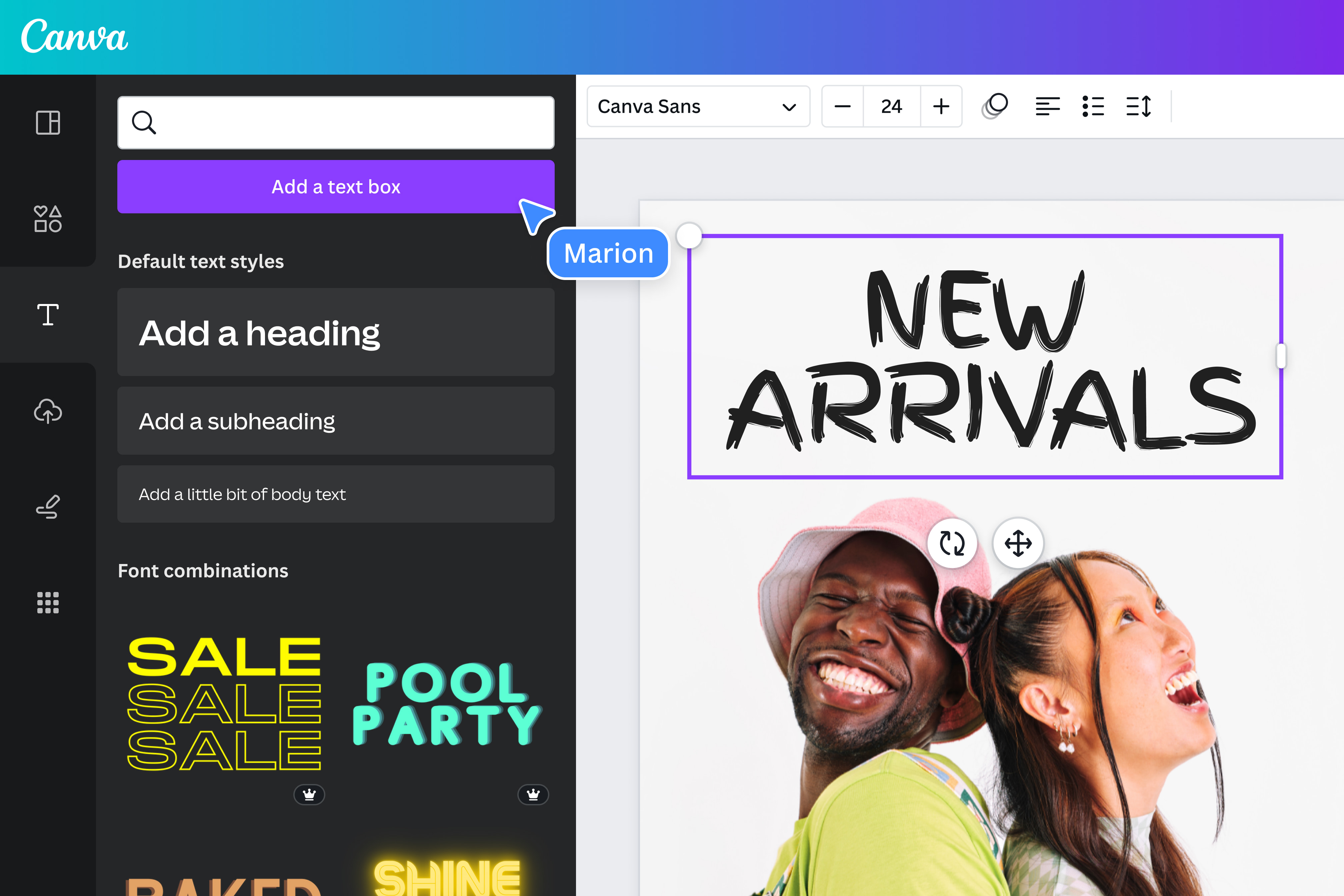 ऑनलाइन फोटो पर लिखे। Canva से अपनी फोटो पर टेक्स्ट एडिट करें