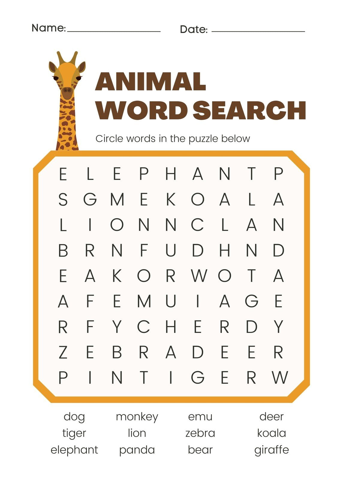 Free Word Search Maker – Make Your Own Word Search | Canva