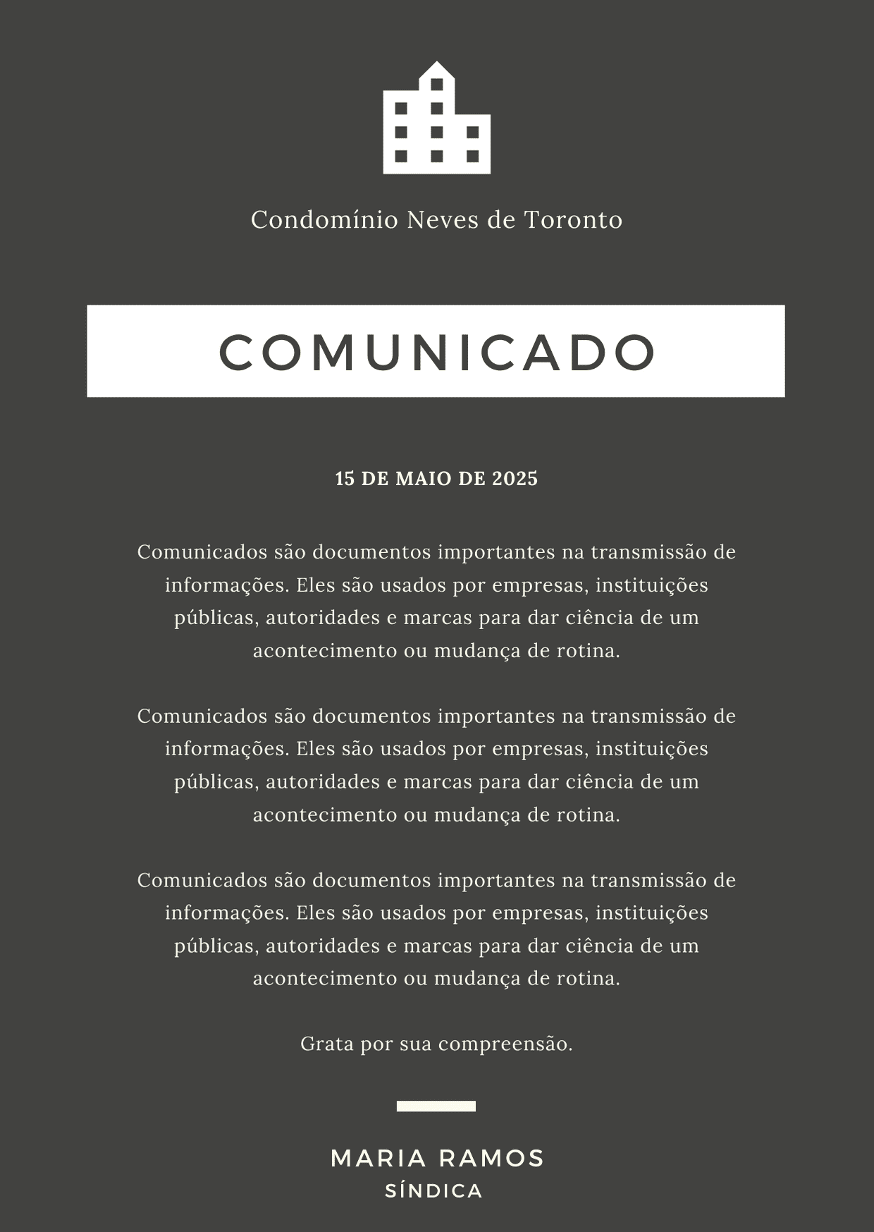 Modelos de Comunicado para Imprimir e Editar Grátis