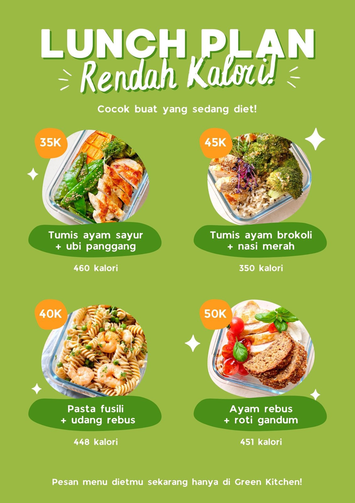 Buat Desain Menu Makanan Diet Ketogenik Sederhana - Canva