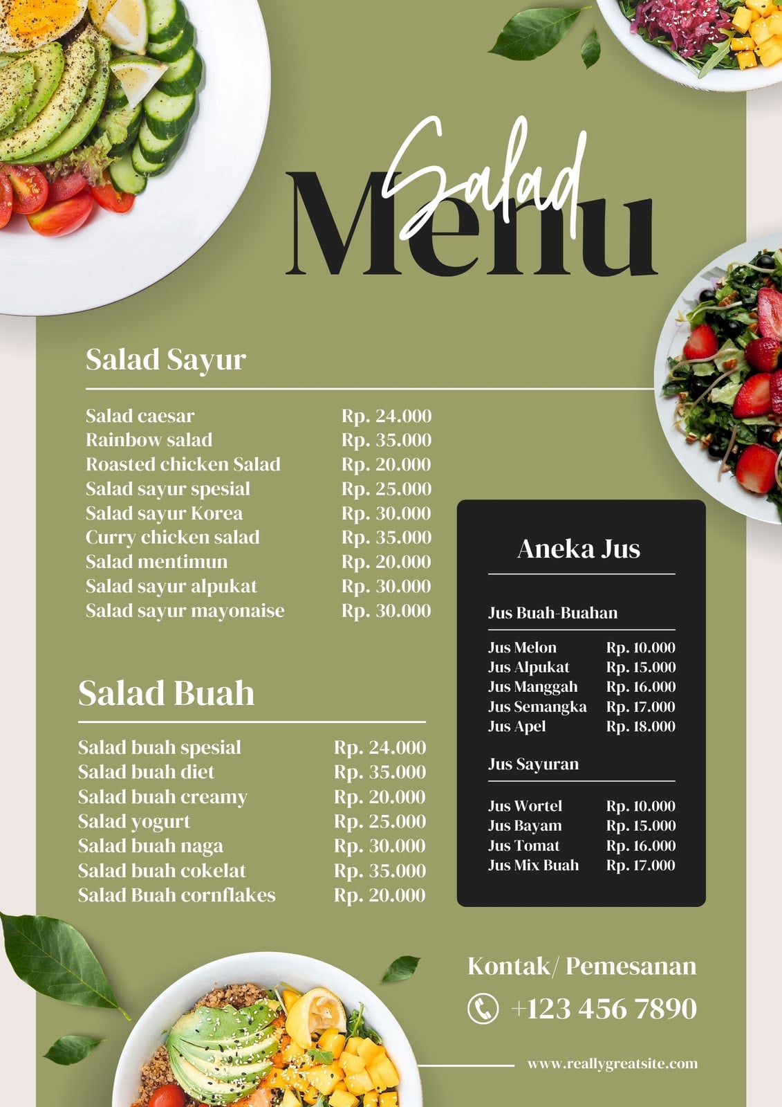 Buat Desain Menu Makanan Sehat yang Bermanfaat - Canva
