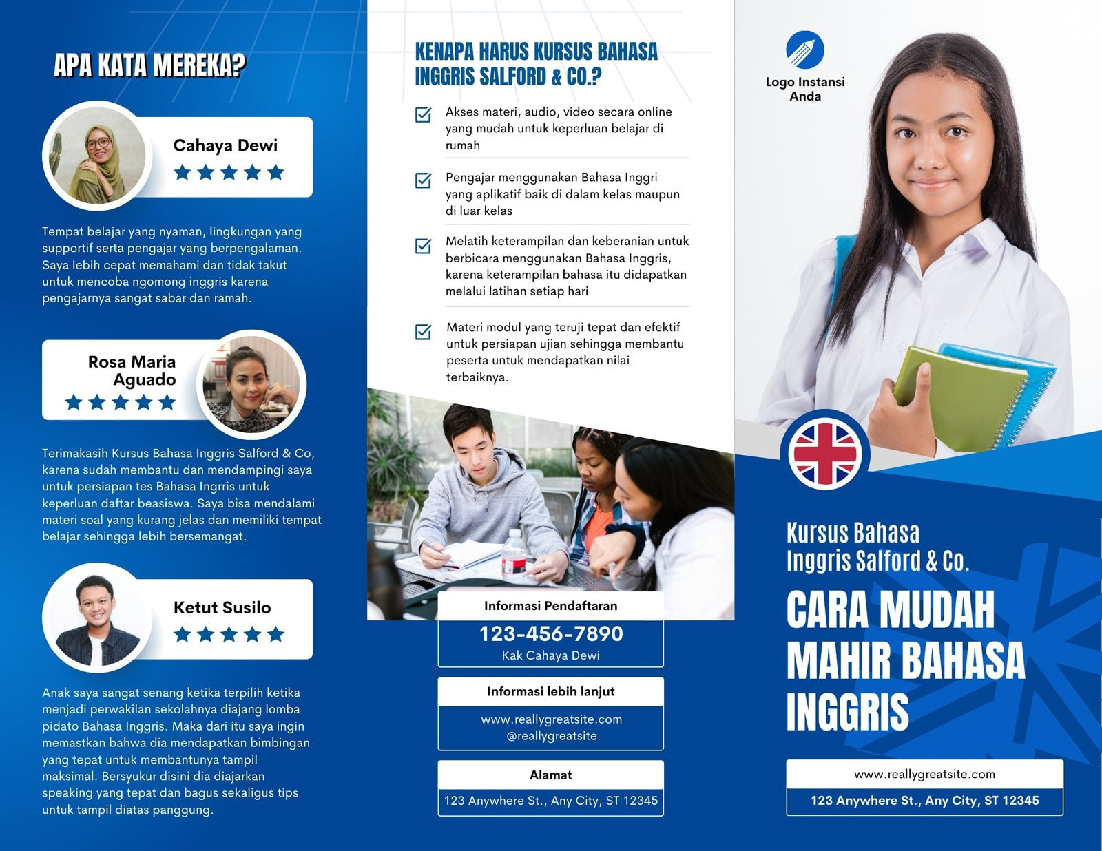 Membuat Desain Brosur Bimbel Sederhana - Canva